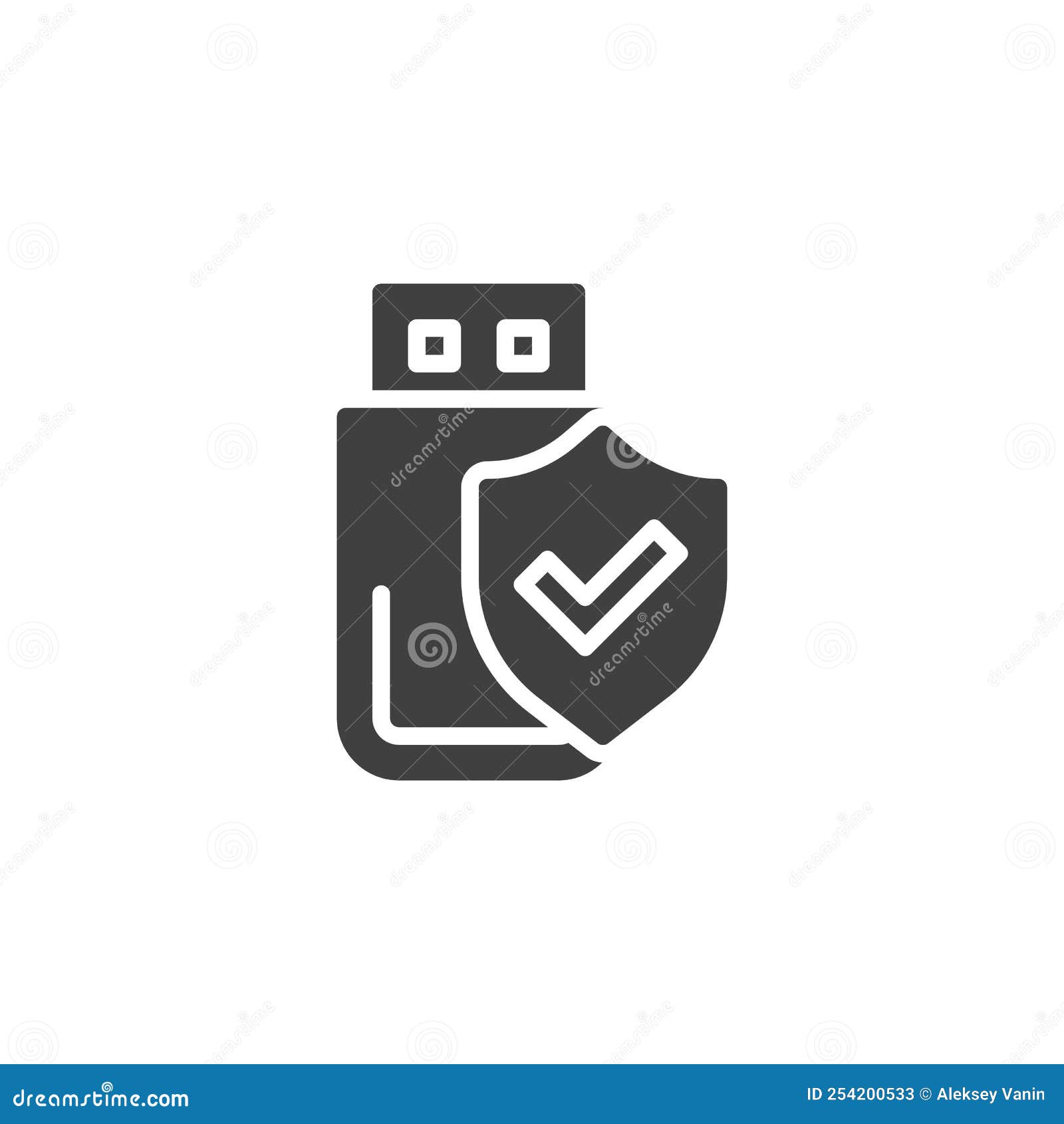 Flash Drive Protection Vector Icon Stock Vector - Illustration of flash ...