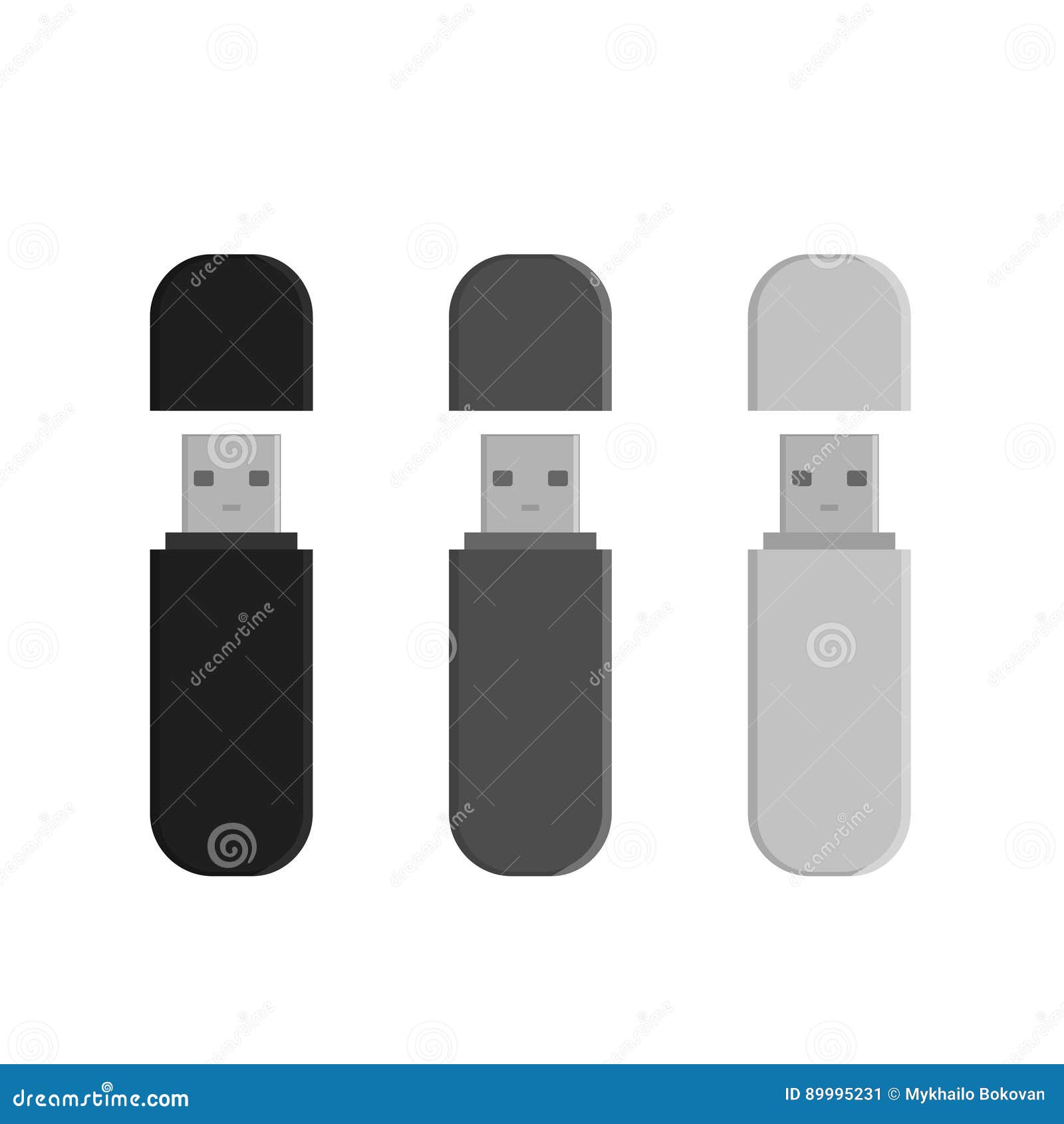 Flash Drive USB Memory Sticks Stock Vector - Illustration of connect ...