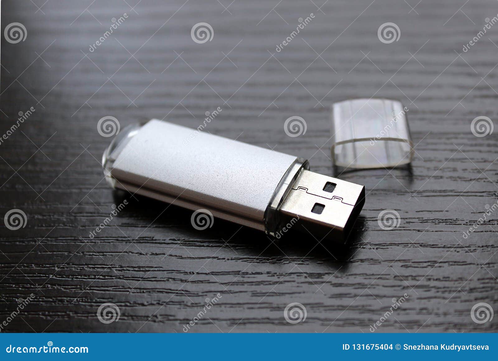 Flash Drive with Open Cap Lying on the Table Stock Photo - Image of ...