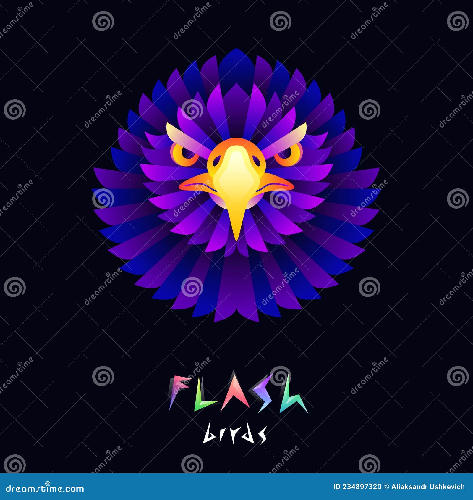 Flash eagle illustration stock vector. Illustration of ensign - 234897320