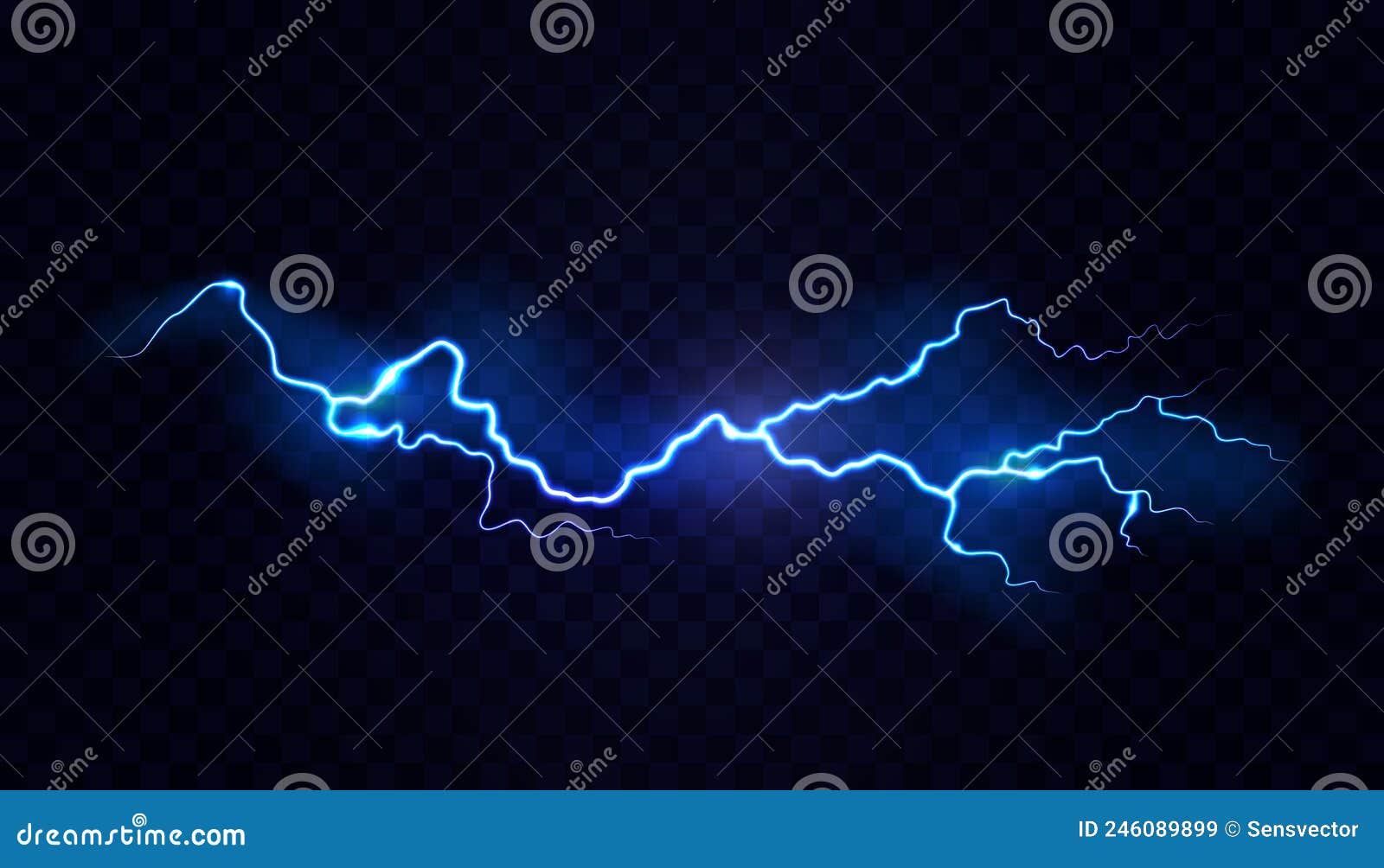 Flash Electric Lightning Effect at Dark Sky Vector Stock Vector ...