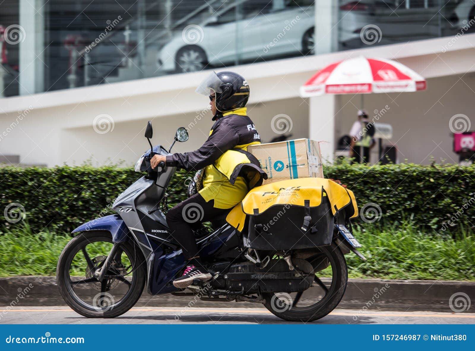 Flash Express and Logistics Mini Container Motorcycle Editorial ...