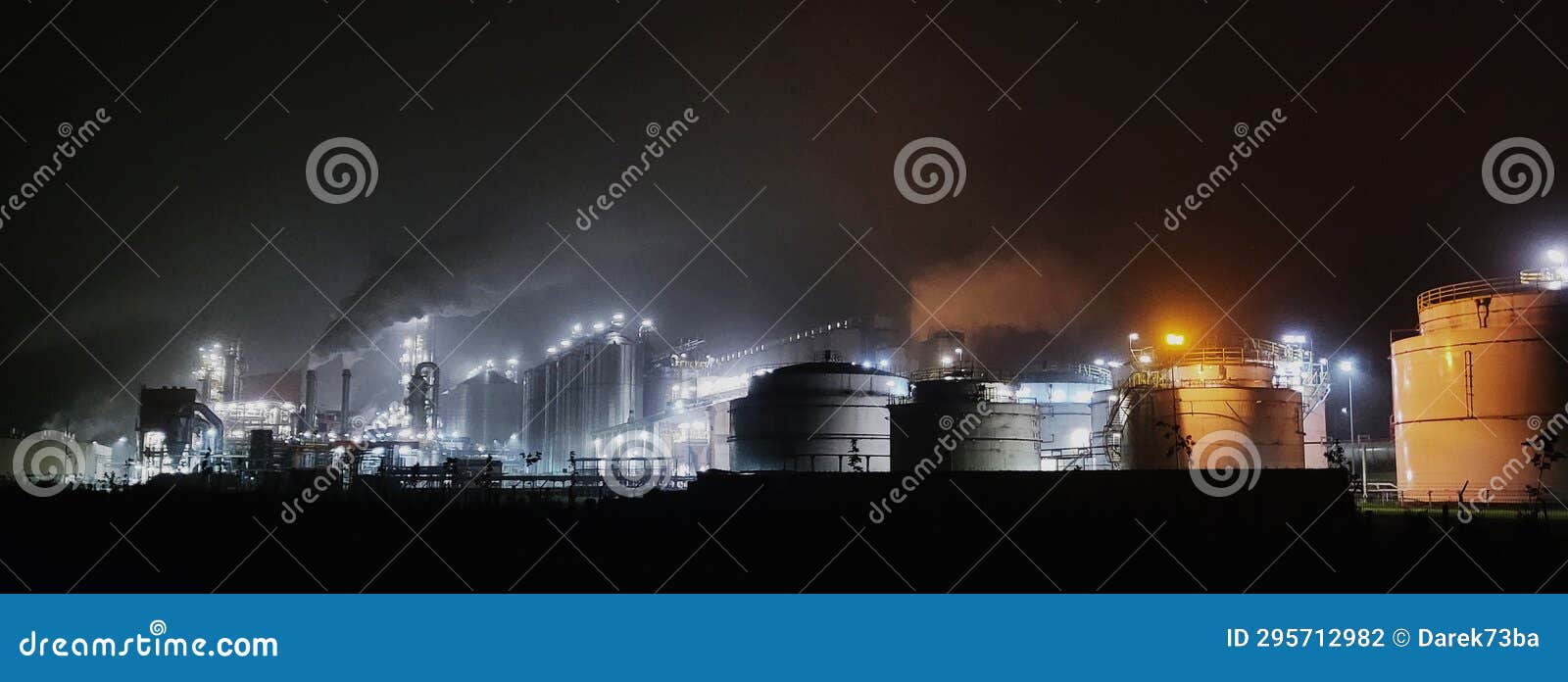 The Flash of Factory Lights Stock Photo - Image of stadium, skyline ...