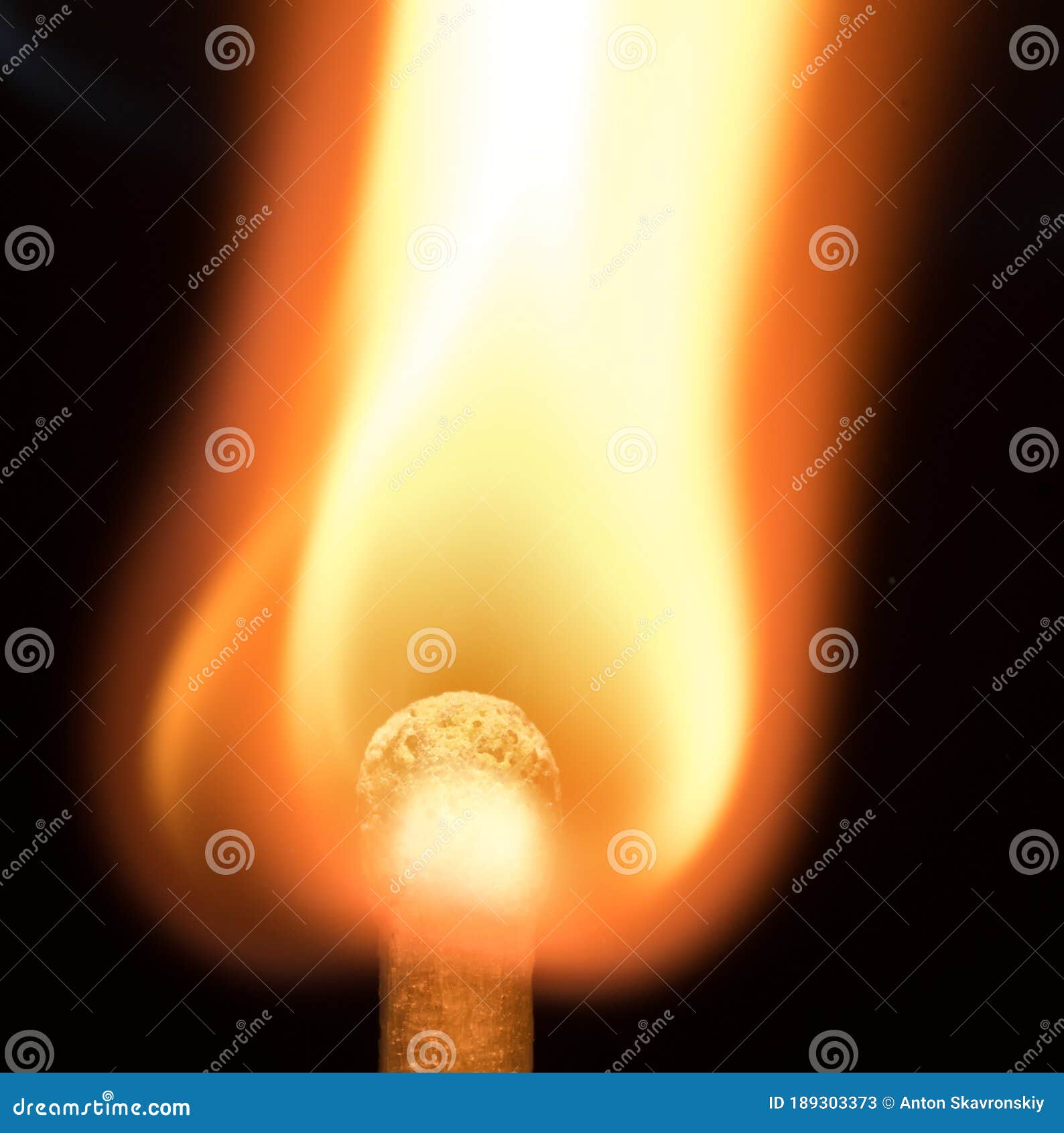 Flash of Flame on a Match. Close-up Stock Image - Image of matchstick ...