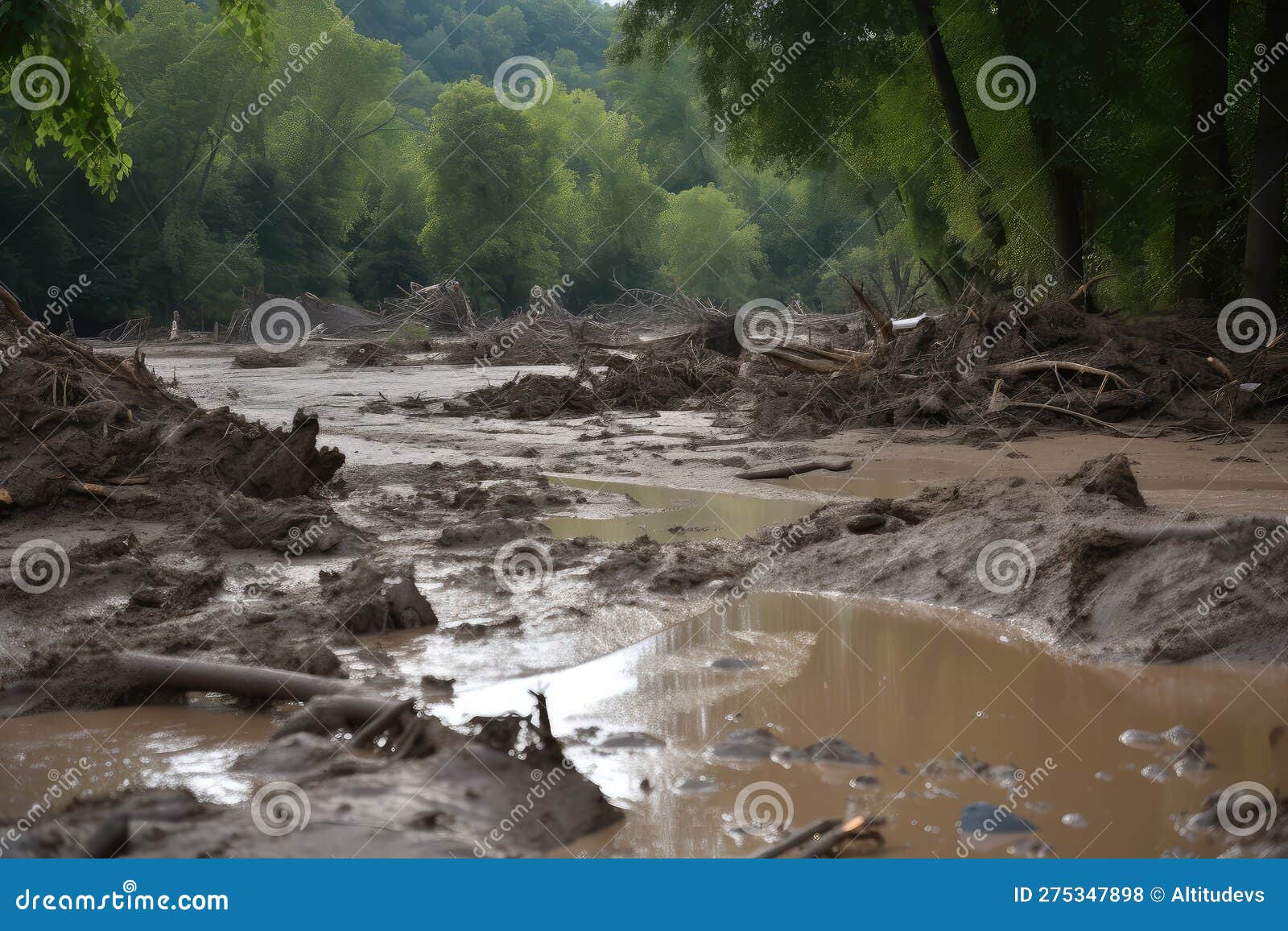 Flash Flood Brings Debris, Mud and Other Pollutants into River Stock ...