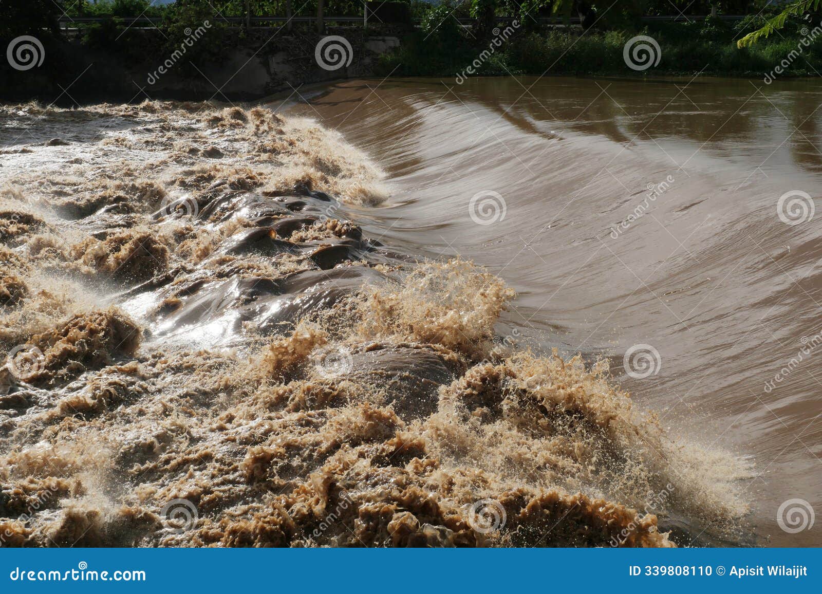 Flash Floods Flow into the Ping River Stock Photo - Image of season ...