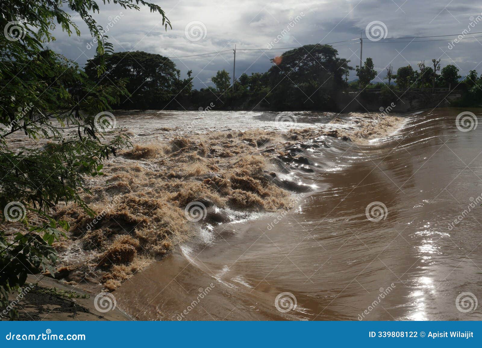 Flash Floods Flow into the Ping River Stock Photo - Image of nature ...