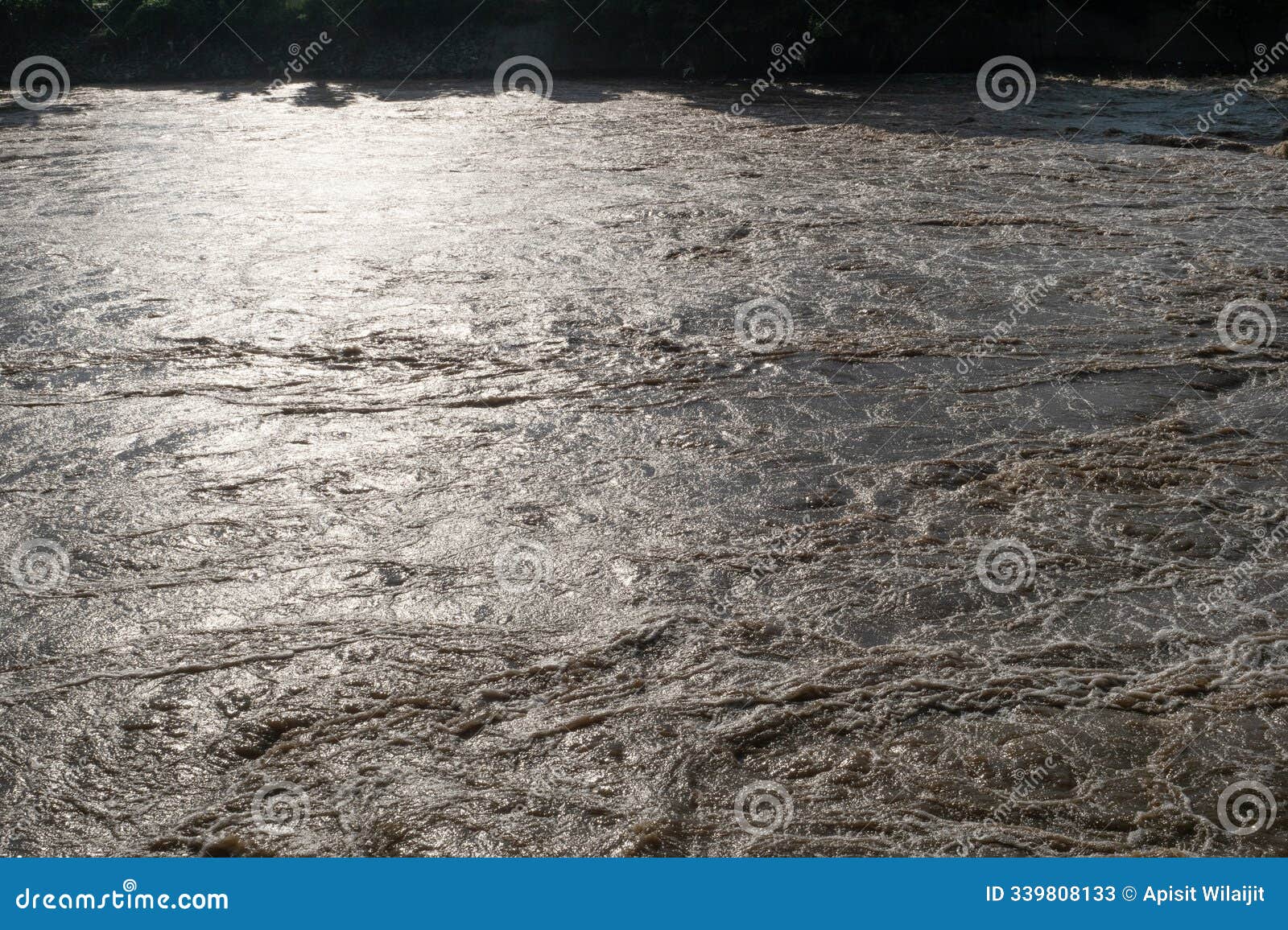 Flash Floods Flow into the Ping River Stock Image - Image of field ...