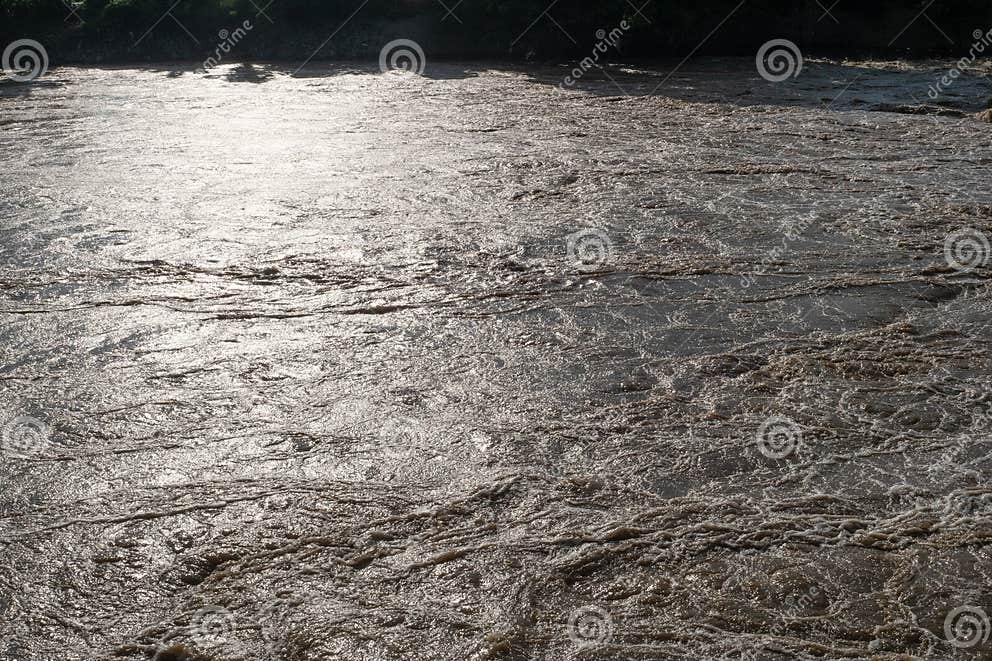 Flash Floods Flow into the Ping River Stock Image - Image of field ...