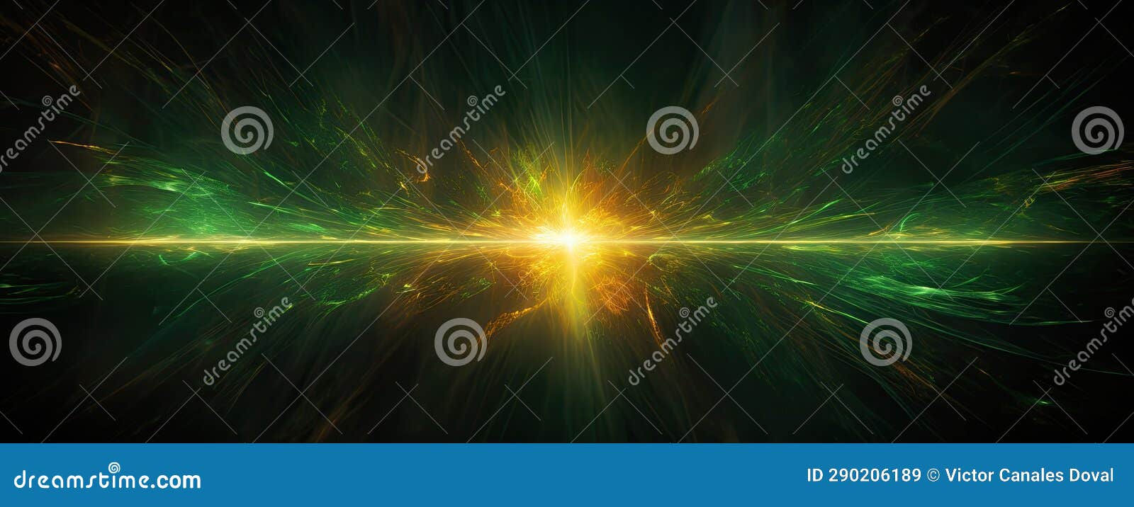 Flash Frame Made of Green and Yellow Lights. Abstract Exploding ...