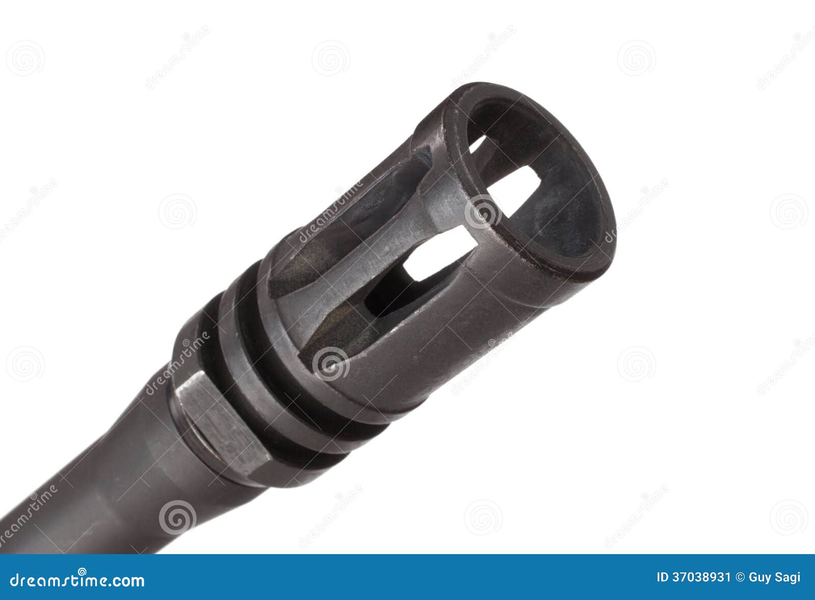 Flash hider stock image. Image of barrel, white, black - 37038931