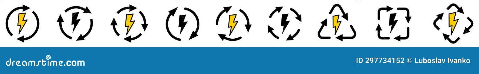 Flash Icon in Arrows Forming Cycle, Two Three and Four Arrow Version ...