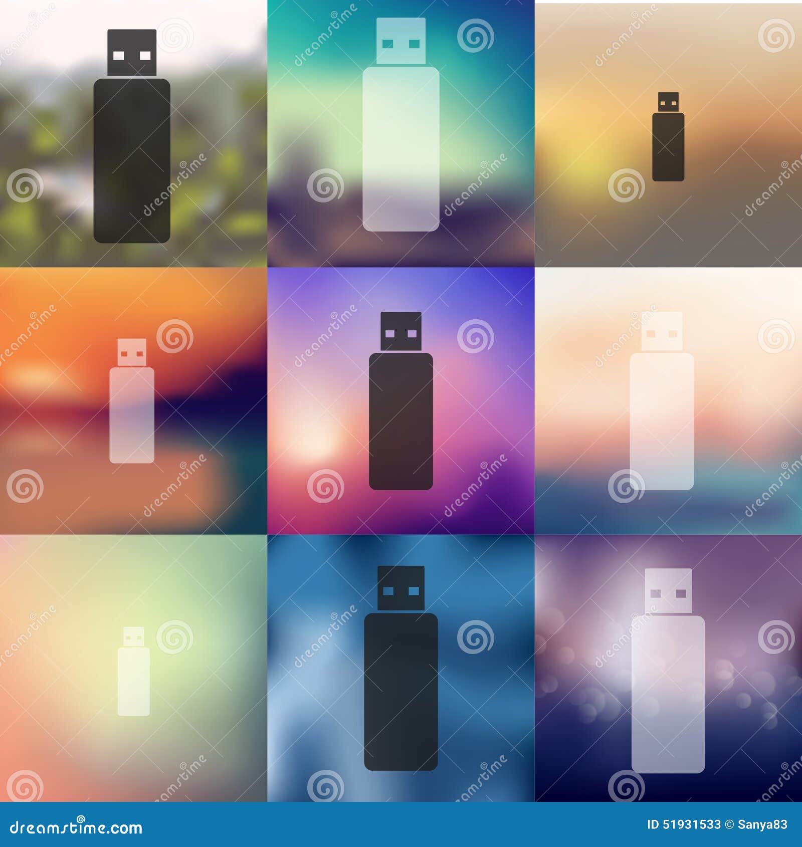 Flash Icon on Blurred Background Stock Vector - Illustration of magic ...