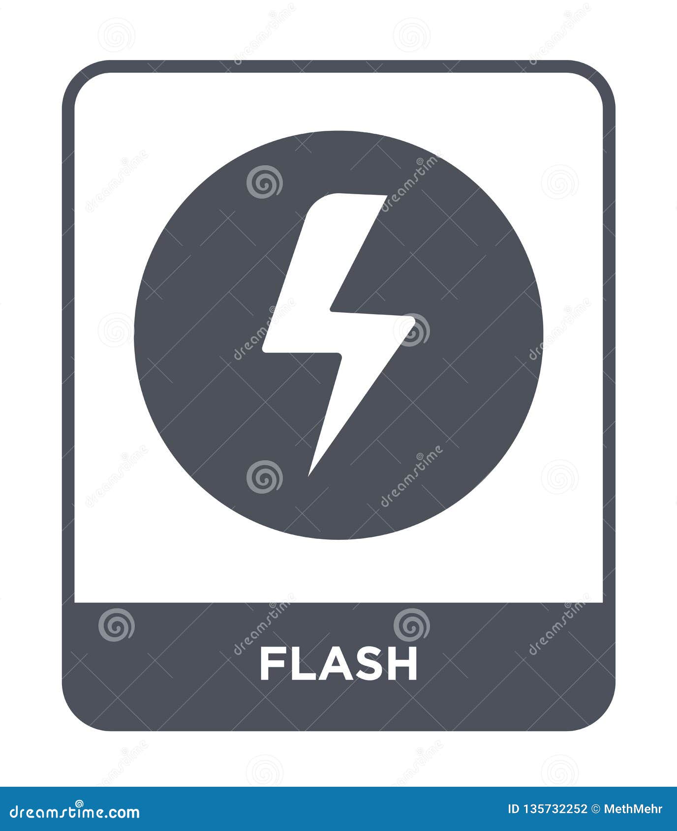 Flash Icon in Trendy Design Style. Flash Icon Isolated on White ...