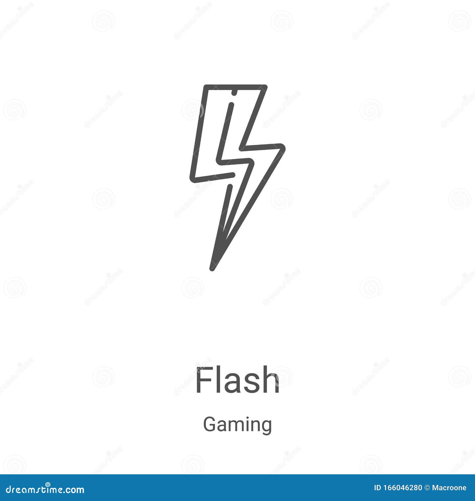 Flash Icon Vector from Gaming Collection. Thin Line Flash Outline Icon ...
