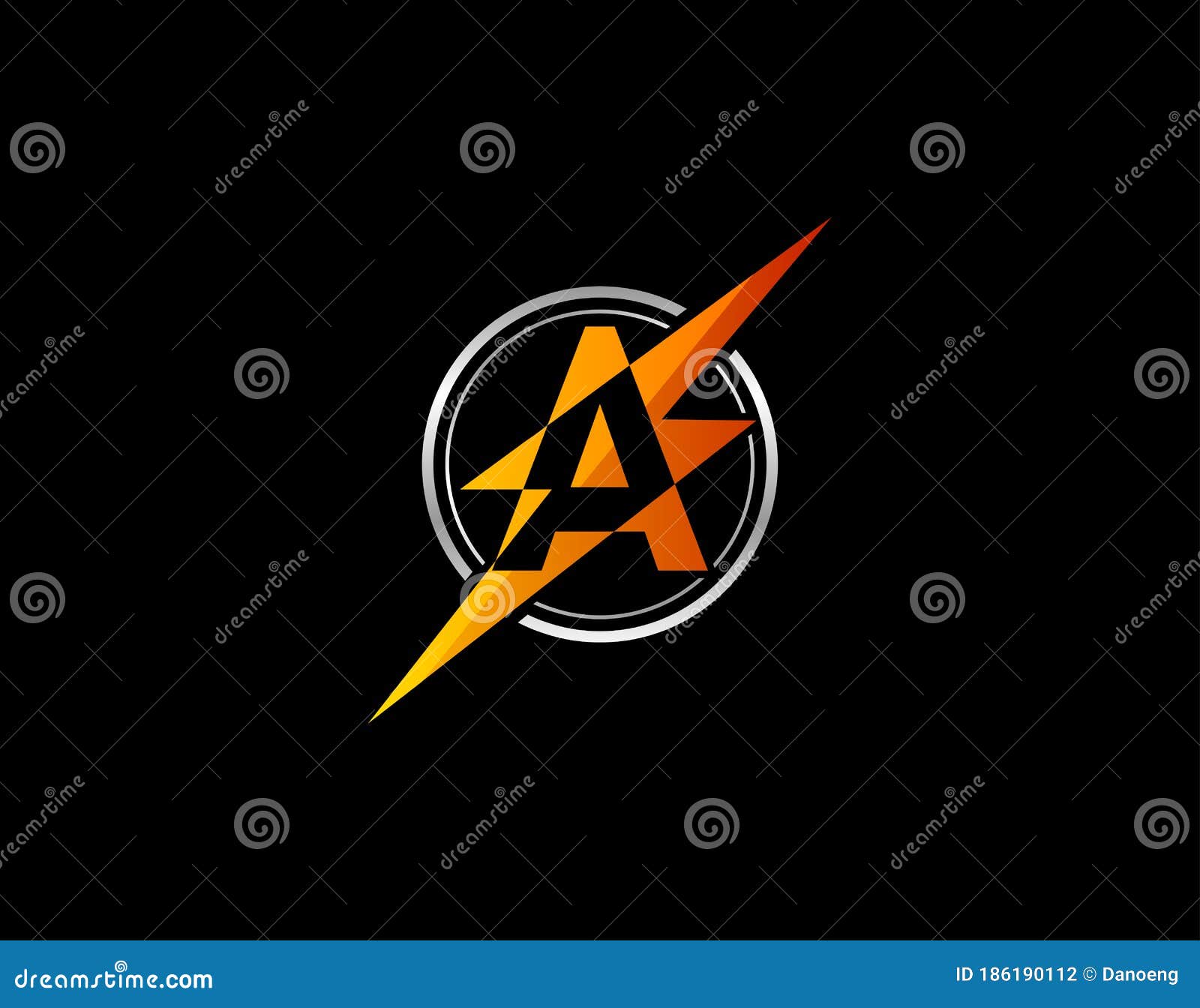 Flash a Letter Logo. Creative Icon Created from Negative Space of ...