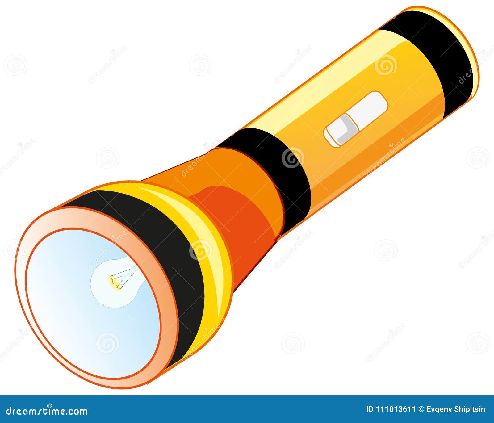 Flash-light on battery stock vector. Illustration of equipment - 111013611