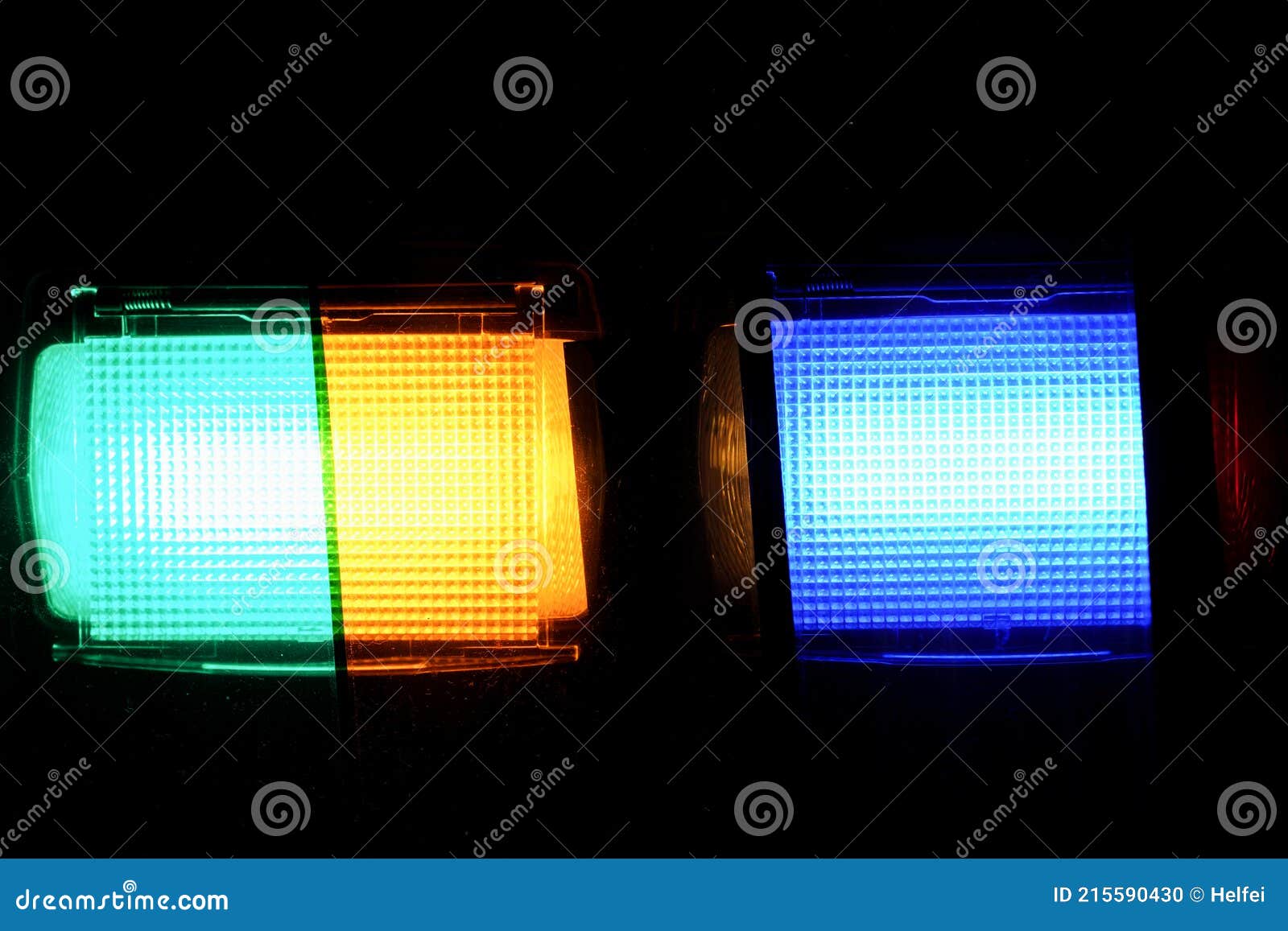 Flash Light of a Camera with Colorful Color Foils Photographed in the ...