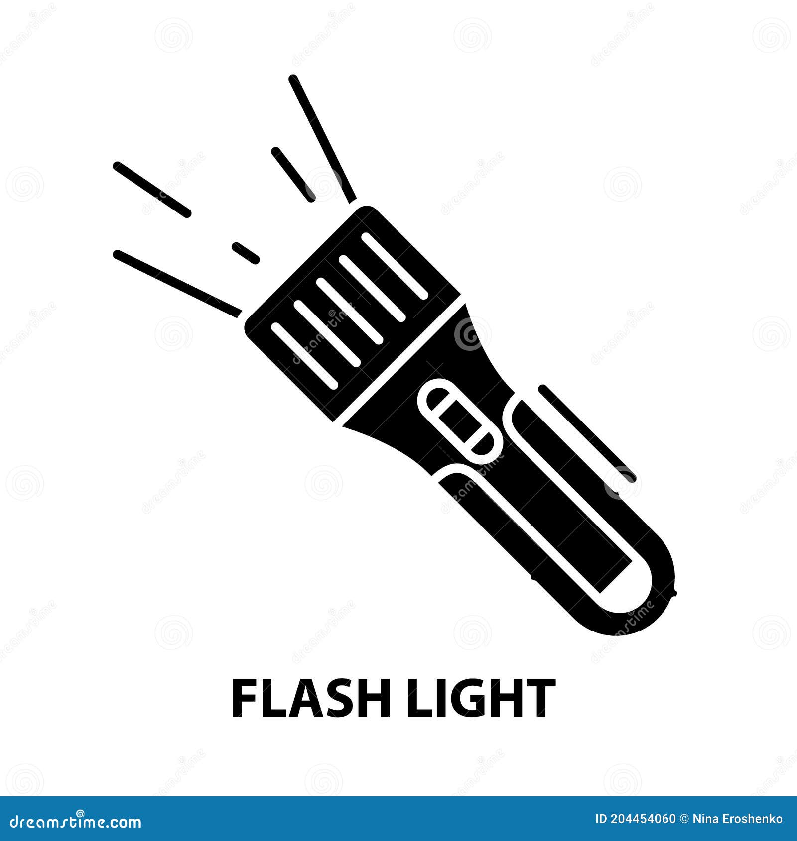 Flash Light Icon, Black Vector Sign with Editable Strokes, Concept ...
