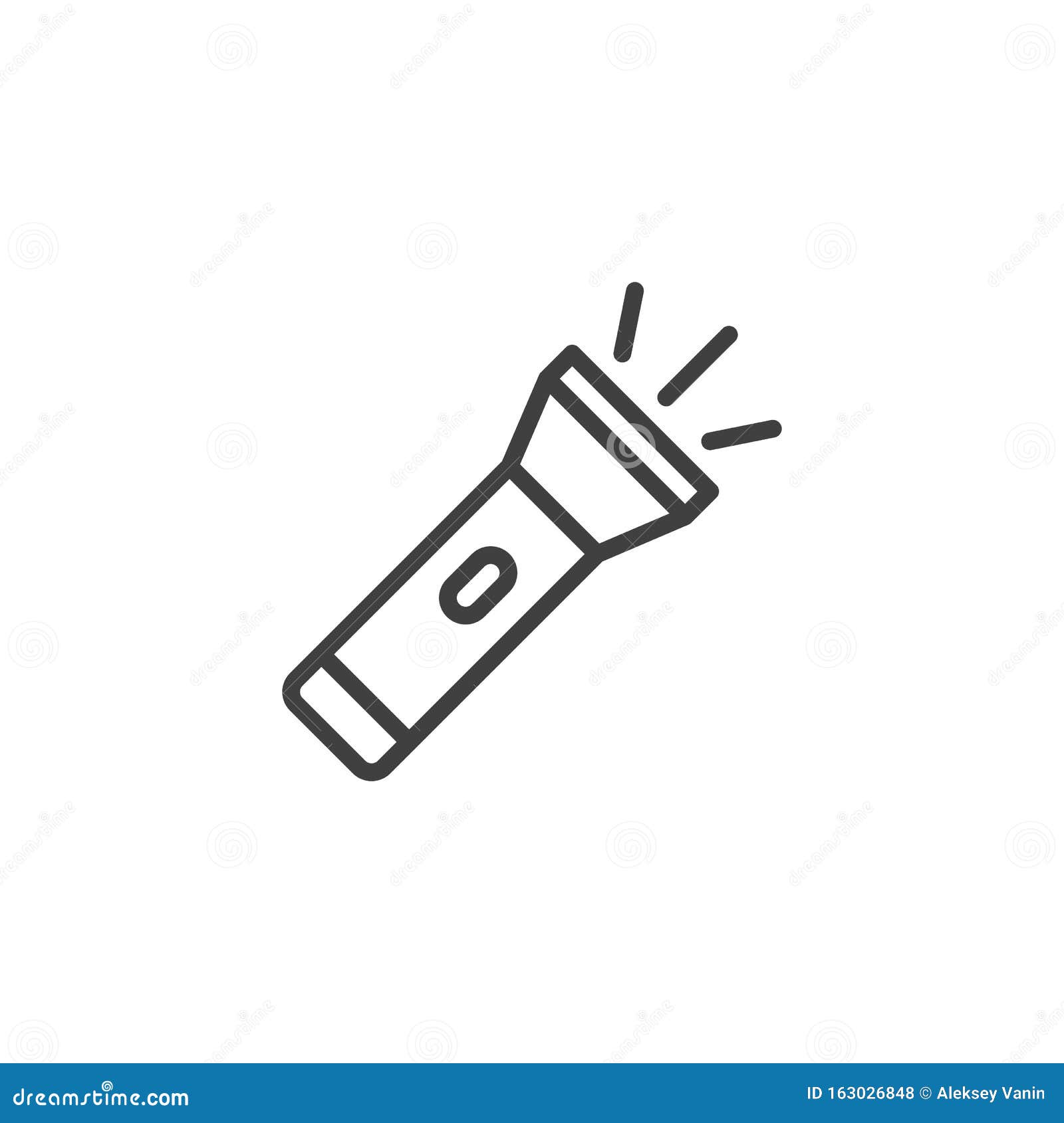 Flash light line icon stock vector. Illustration of beam - 163026848