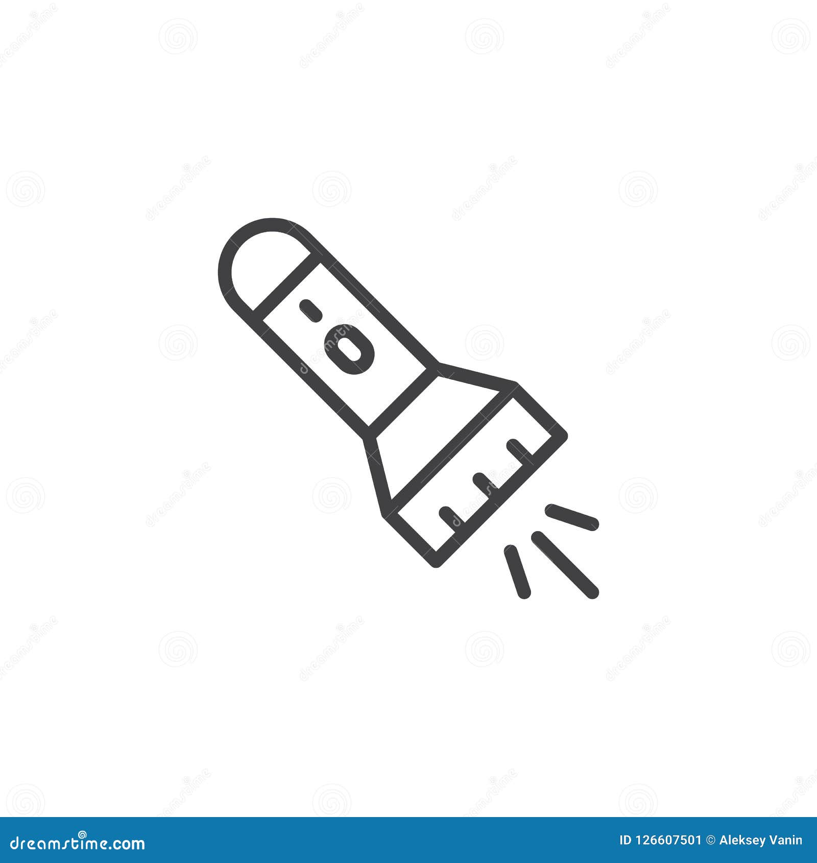 Flash light outline icon stock vector. Illustration of graphics - 126607501