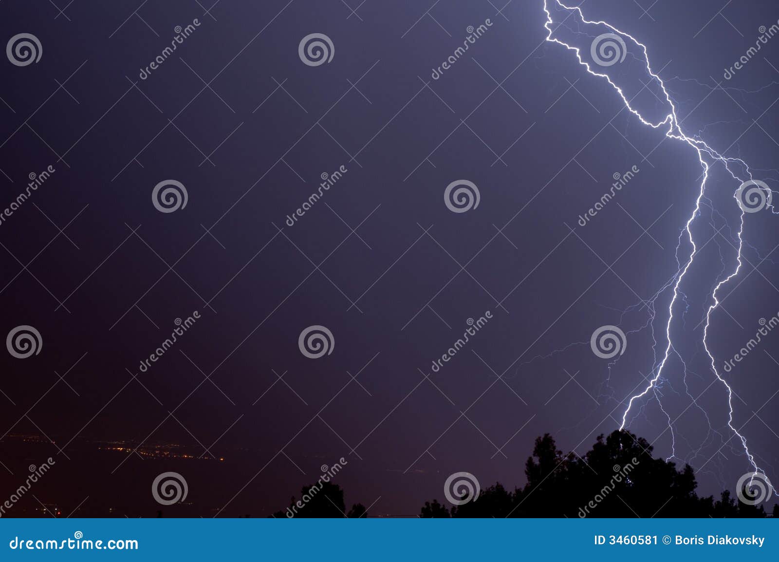 Flash of lightning stock image. Image of cloud, phenomena - 3460581