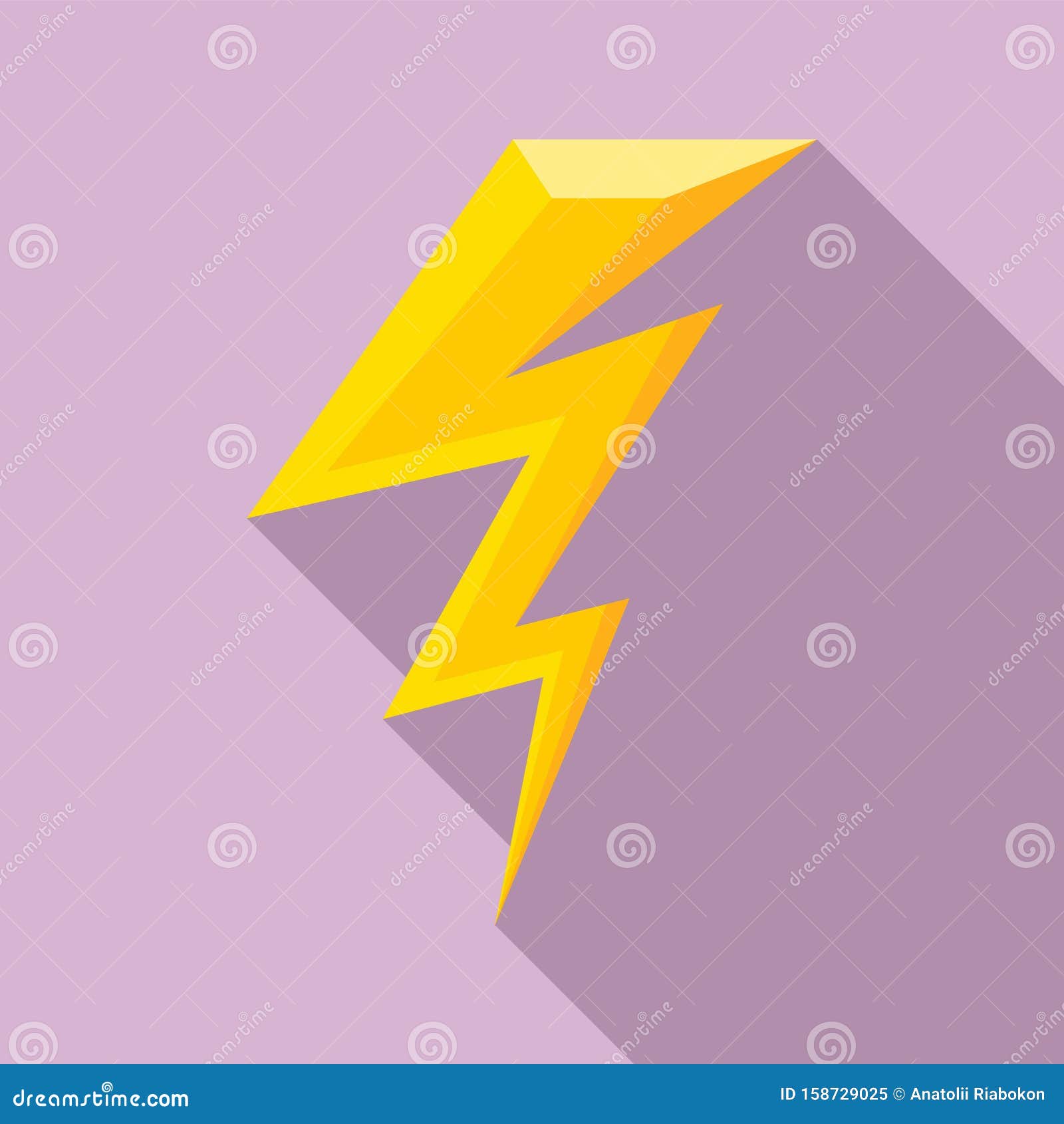Flash Lightning Bolt Icon, Flat Style Stock Vector - Illustration of ...