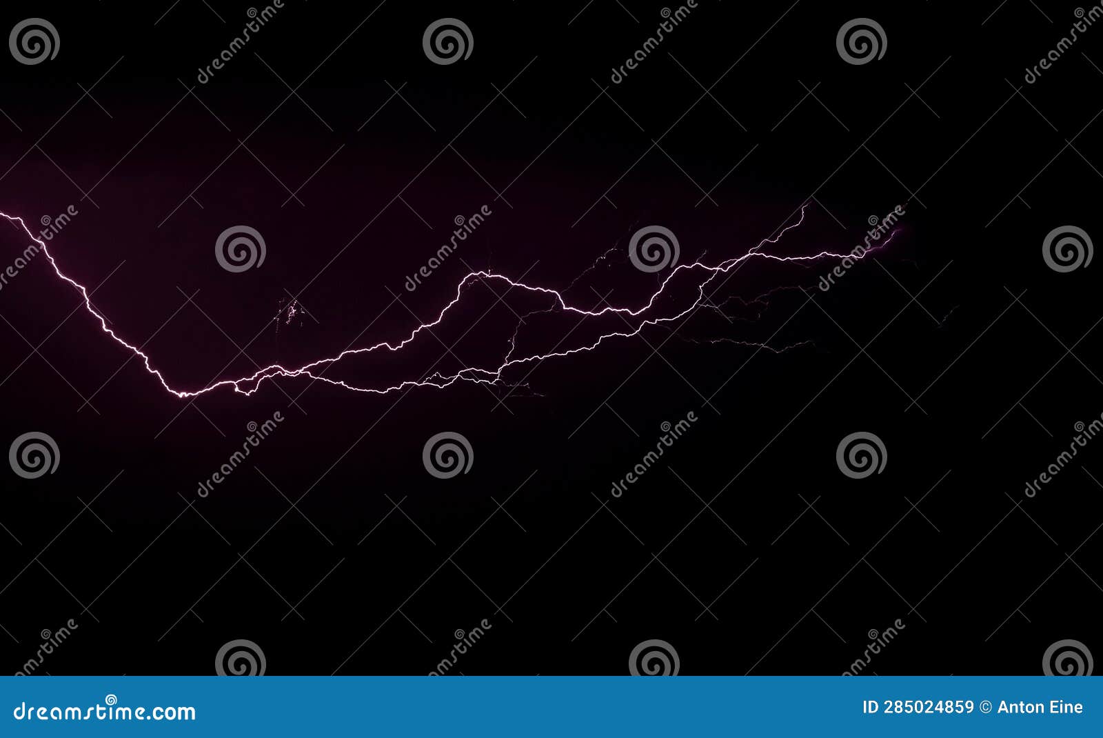 Flash of Lightning Bolt in Stormy Night Sky Stock Image - Image of ...