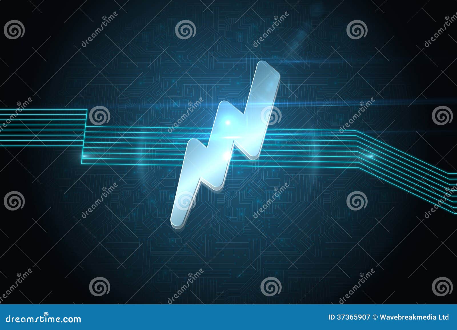 Flash of Lightning on Futuristic Background Stock Illustration ...