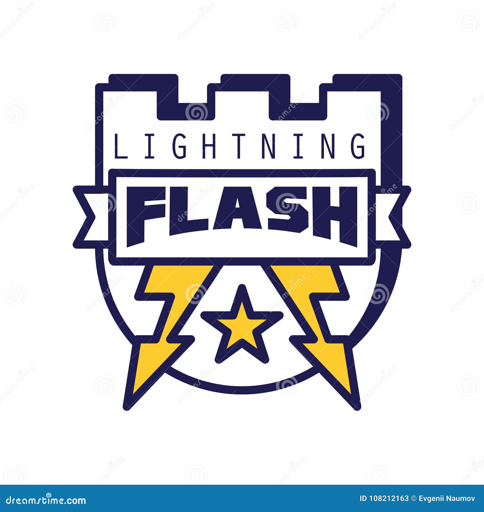 Flash Lightning Logo Template, Badge with Lightning Symbol, Design ...