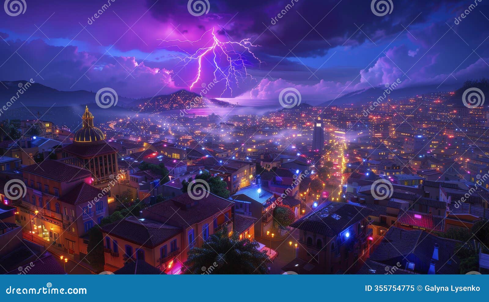Powerful Electrical Current Energy. Stock Illustration - Illustration ...