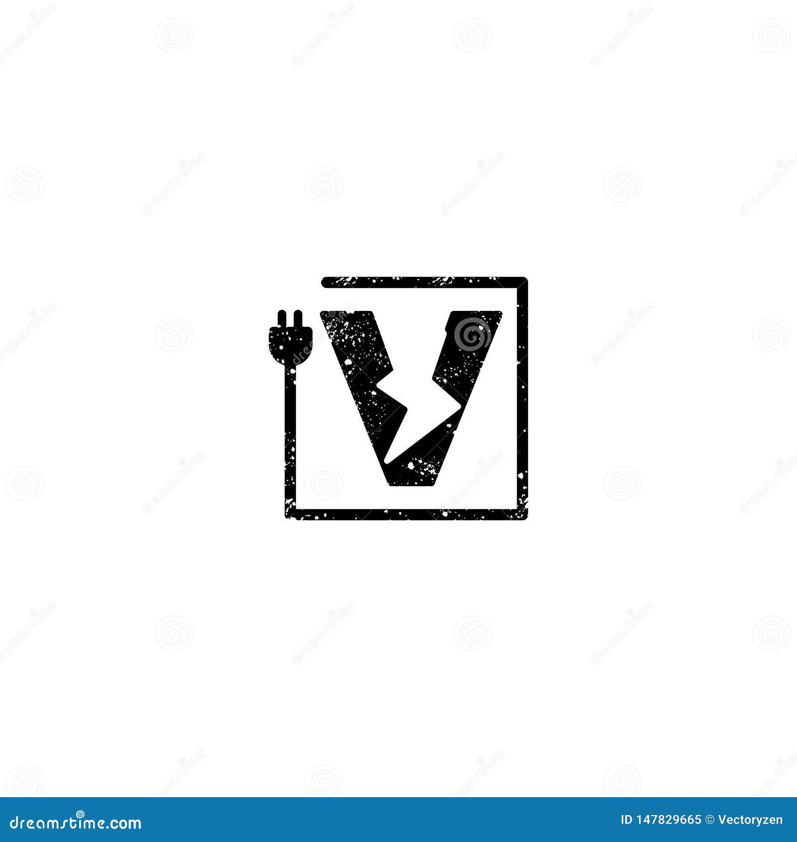 Flash Logo Initial V Symbol Electrical Vector Icon Element Isolated ...