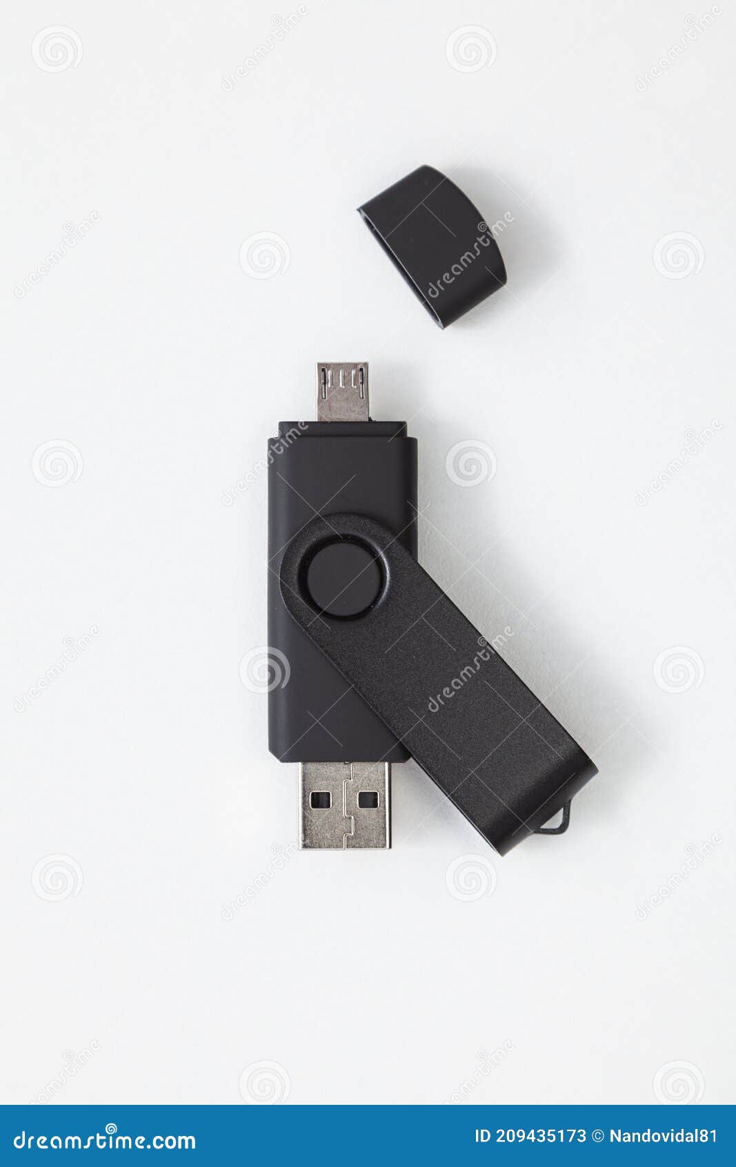 Flash Memory with USB and Micro USB Ports Stock Image - Image of copy ...