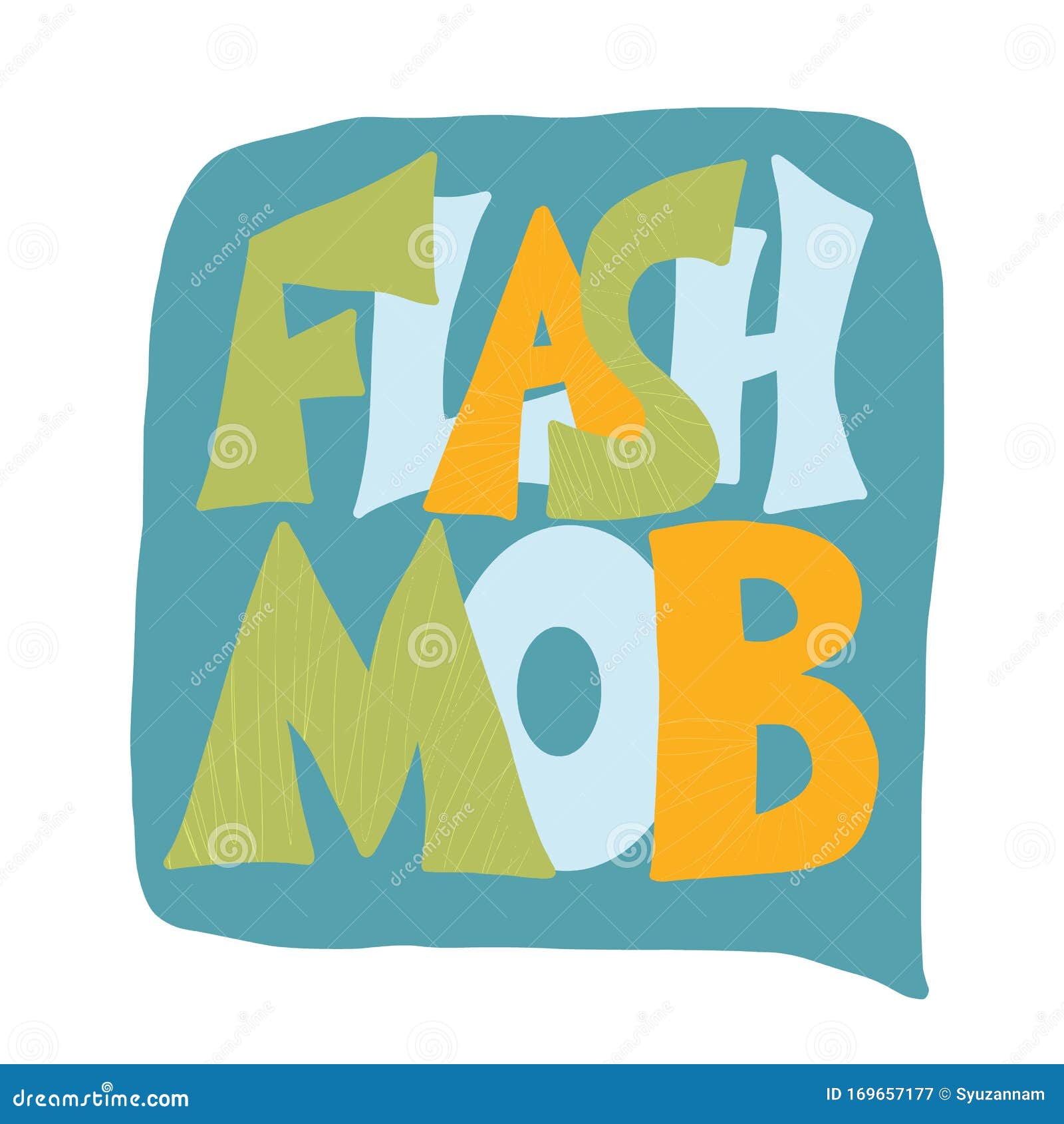 Flashmob Stylized Text Emblem Vector Simple Design Stock Vector ...