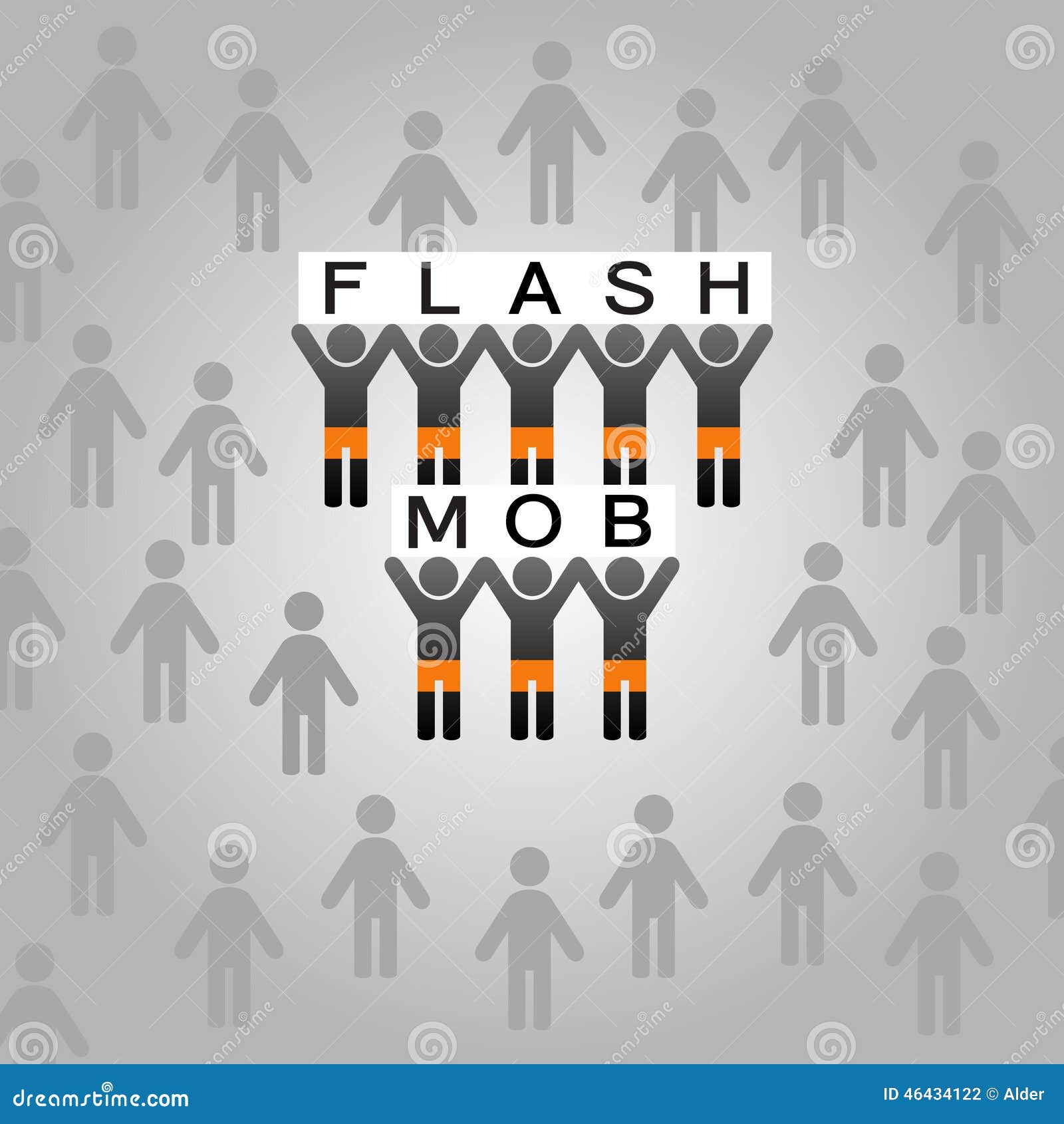 Flash mob stock vector. Illustration of crowd, shorts - 46434122