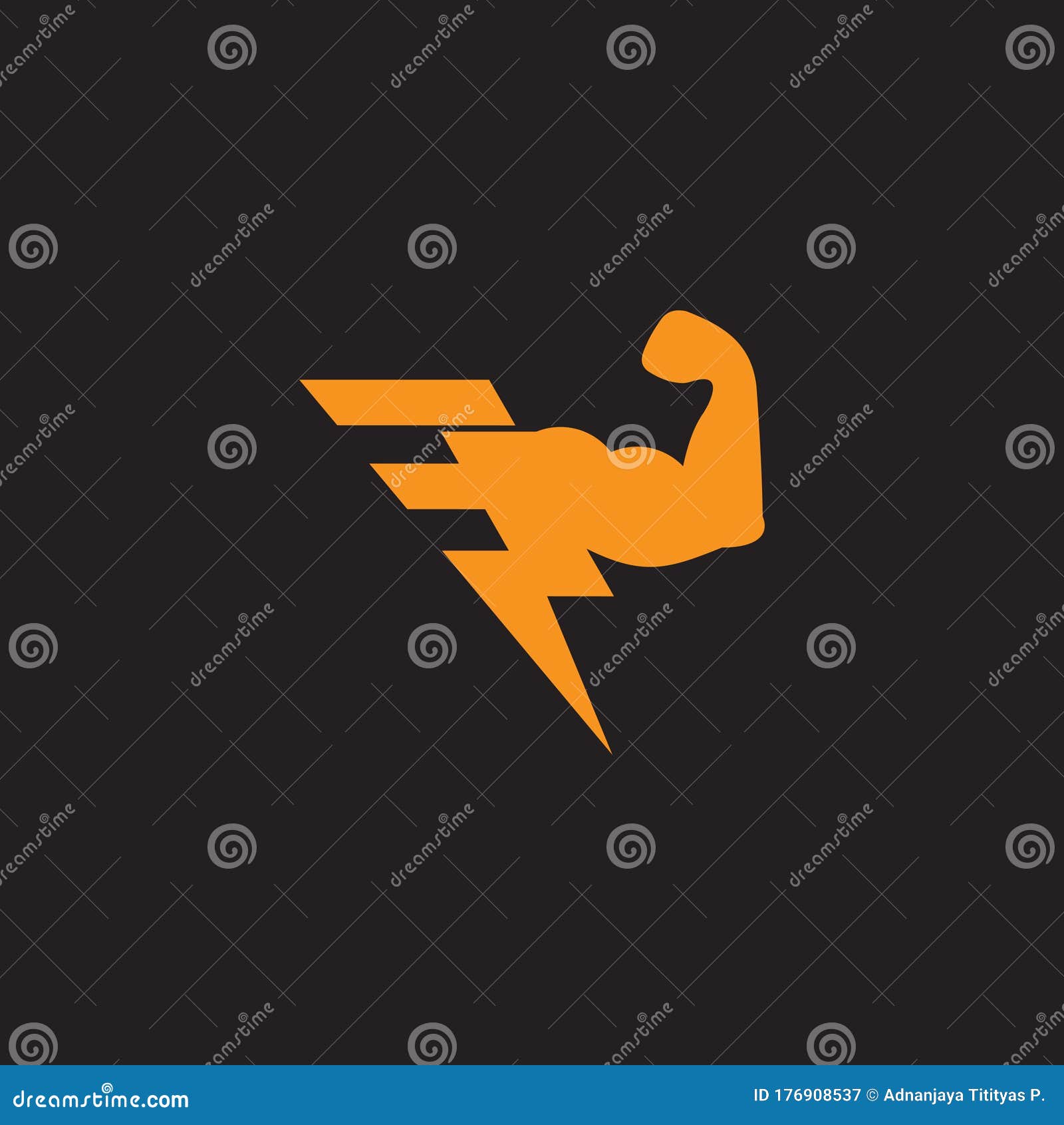 Flash Motion Strong Arm Geometric Design Logo Vector Stock Vector ...