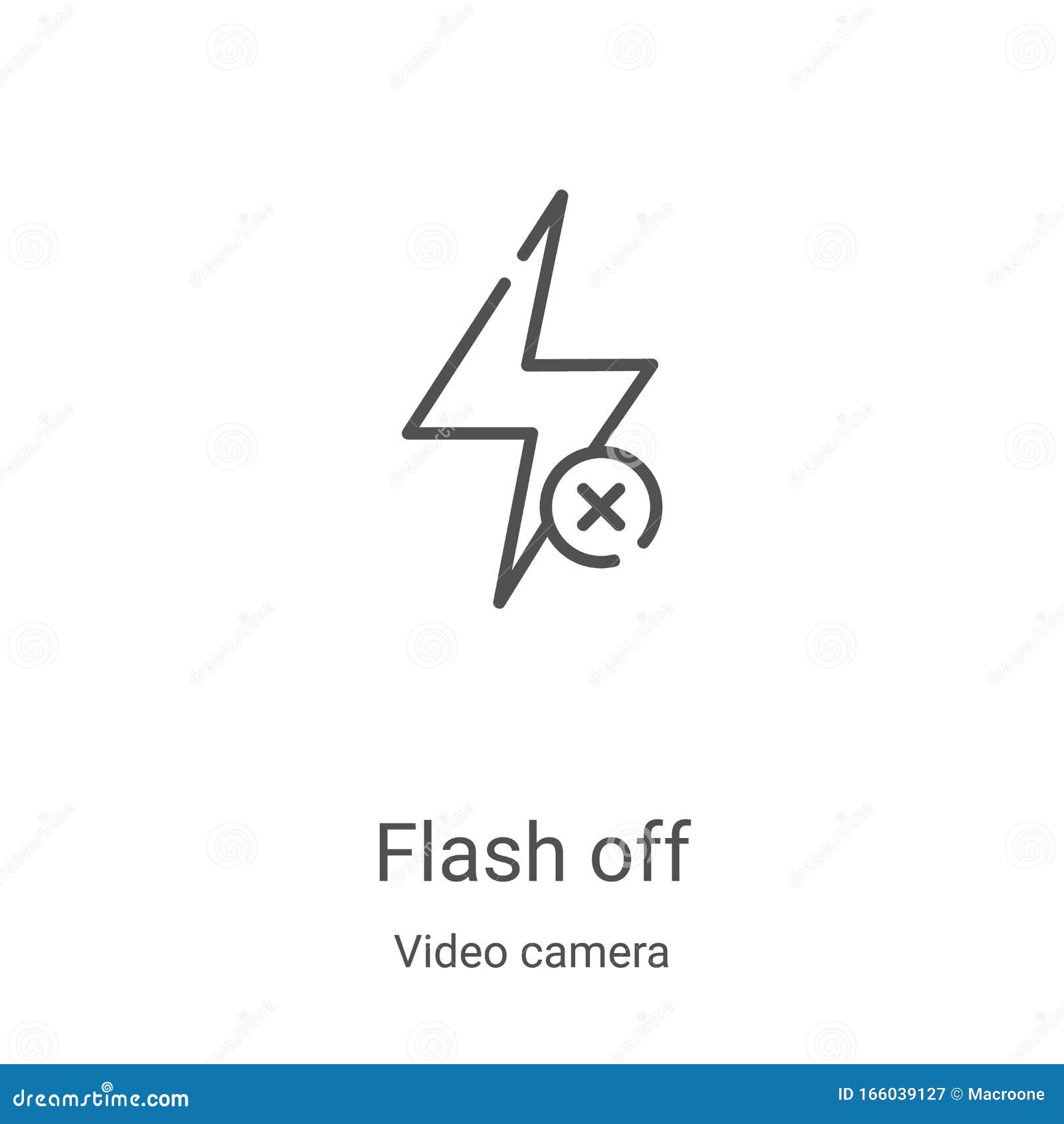 Flash Off Icon Vector from Video Camera Collection. Thin Line Flash Off ...
