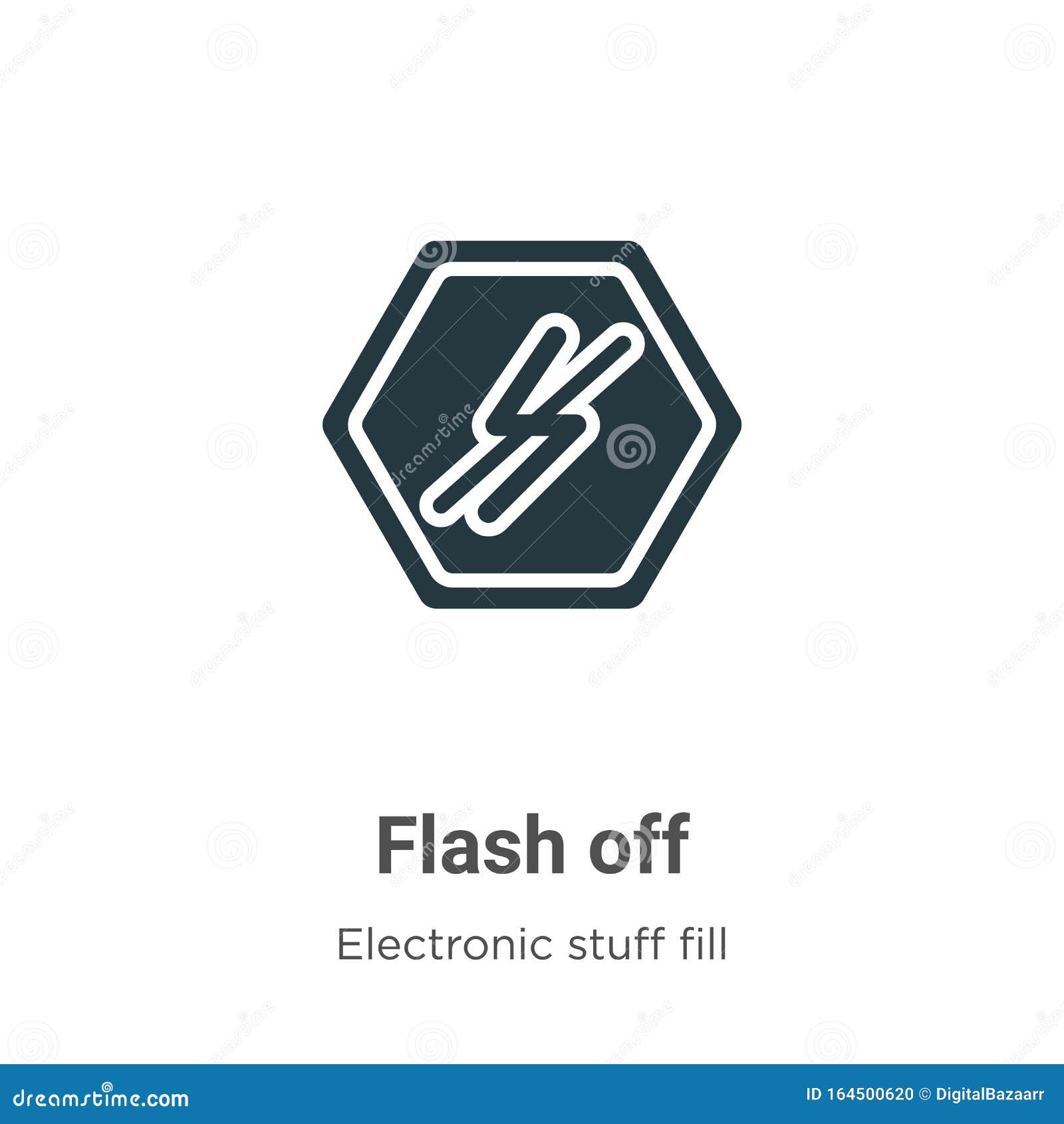 Flash Off Vector Icon on White Background. Flat Vector Flash Off Icon ...