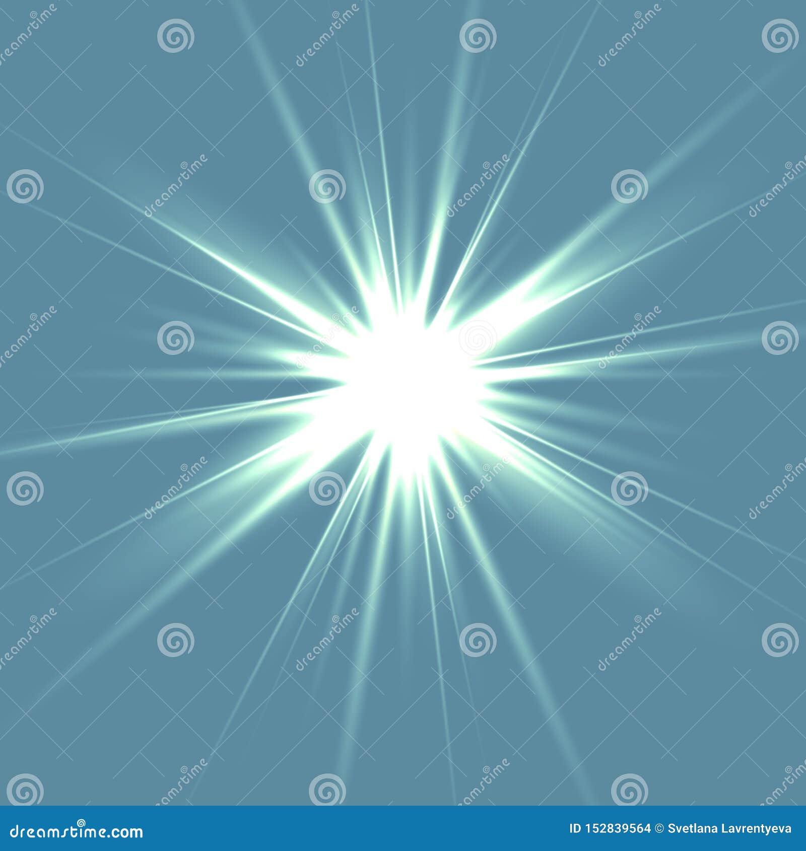 Flash and Rays on a Blue Background. Light Effect Stock Vector ...