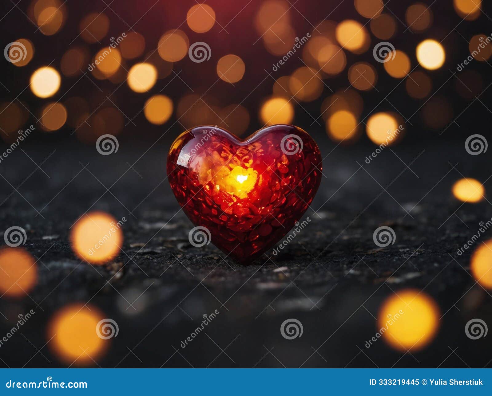 Flash of Red and Yellow with a Heart Inside. Stock Illustration ...
