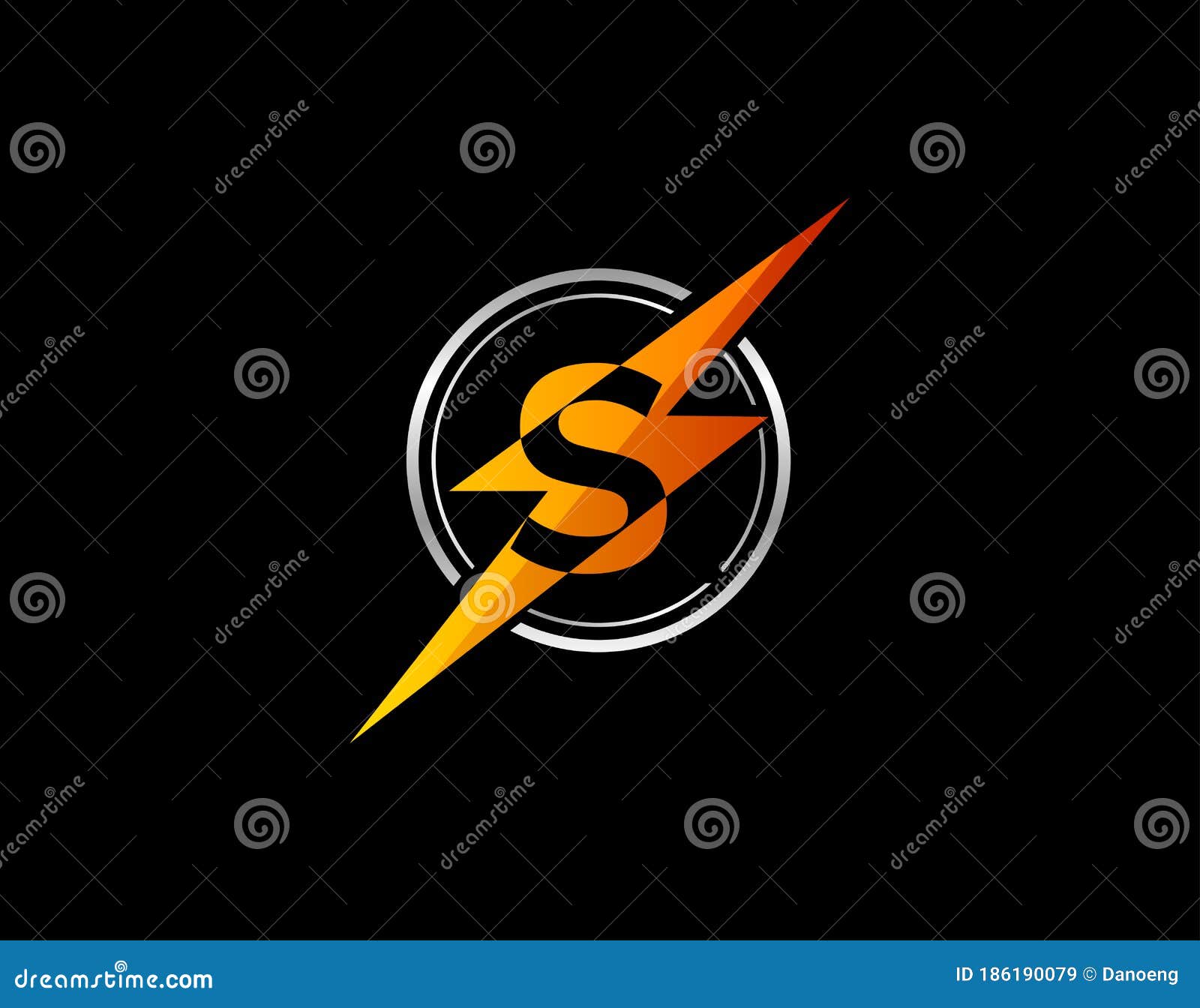 Flash S Letter Logo. Creative Icon Created from Negative Space of ...