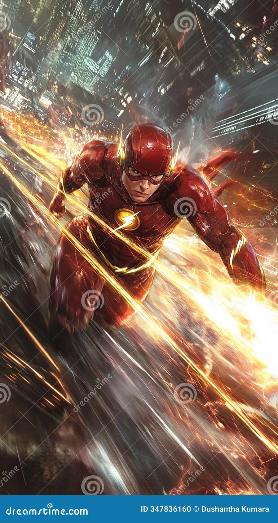 Flash S Time-Bending Sprint Stock Illustration - Illustration of ...