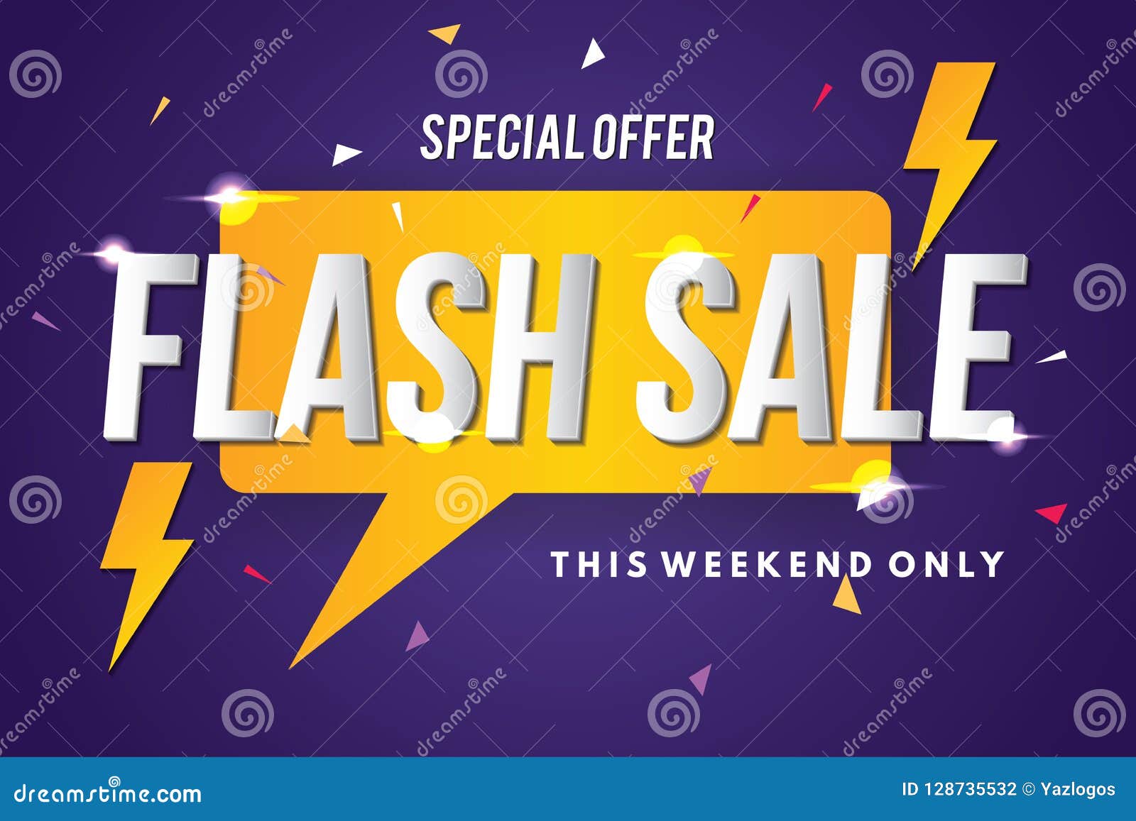 Flash Sale Banner Template Design. Abstract Sale Banner. Vector ...