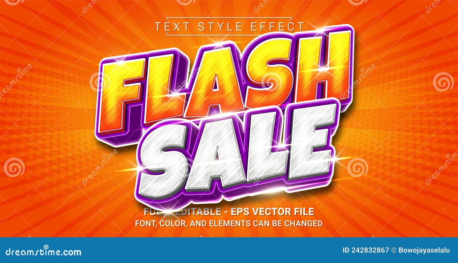 Flash Sale Text Style Effect. Editable Graphic Text Template Stock ...