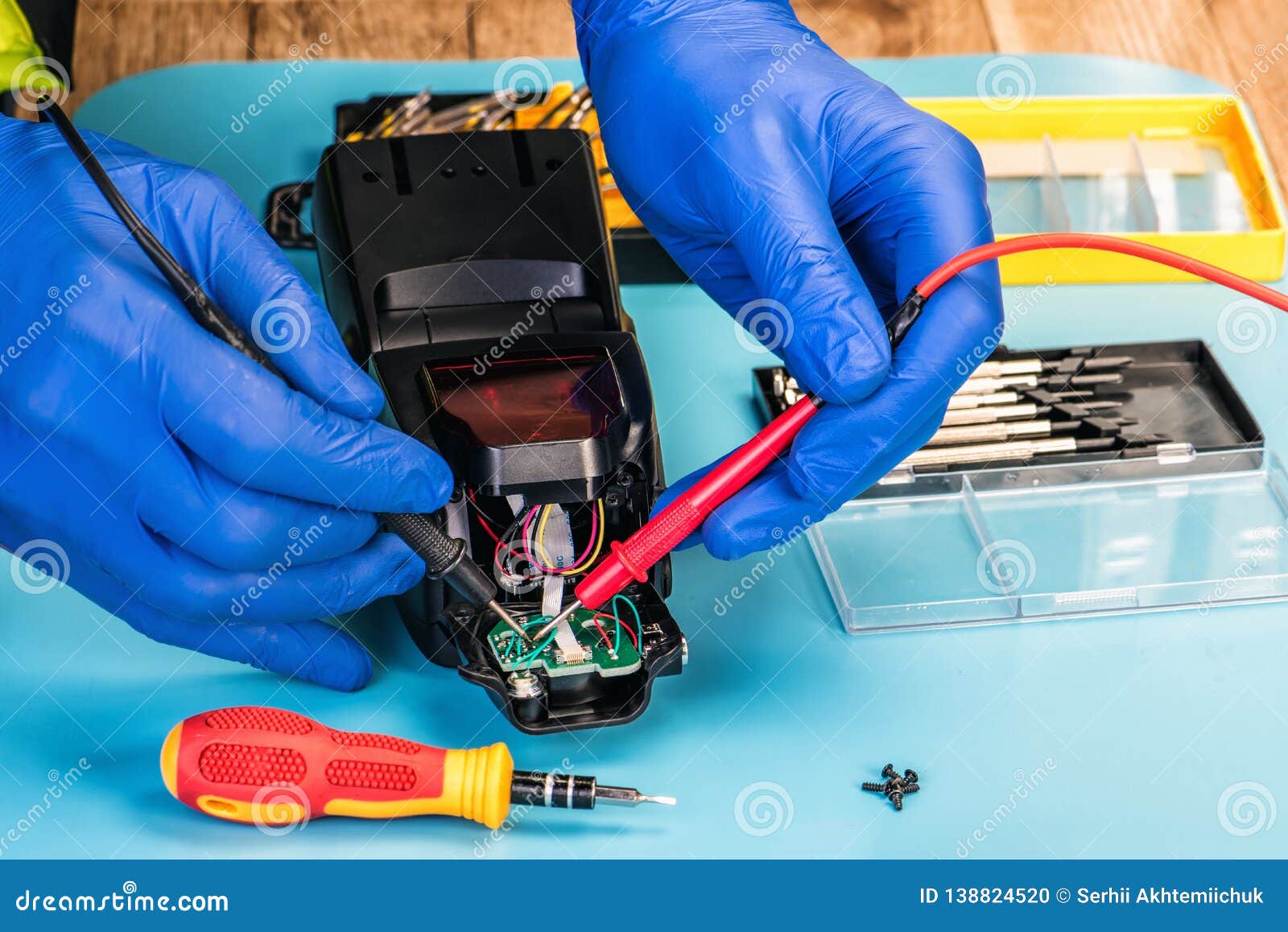Flash Service in the Workshop Stock Photo - Image of component ...