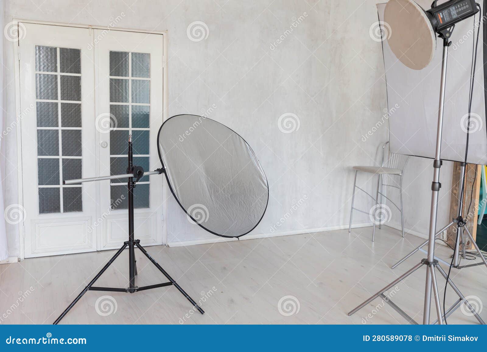 Flash Softbox Photo Studio in Photo Room Stock Photo - Image of ...