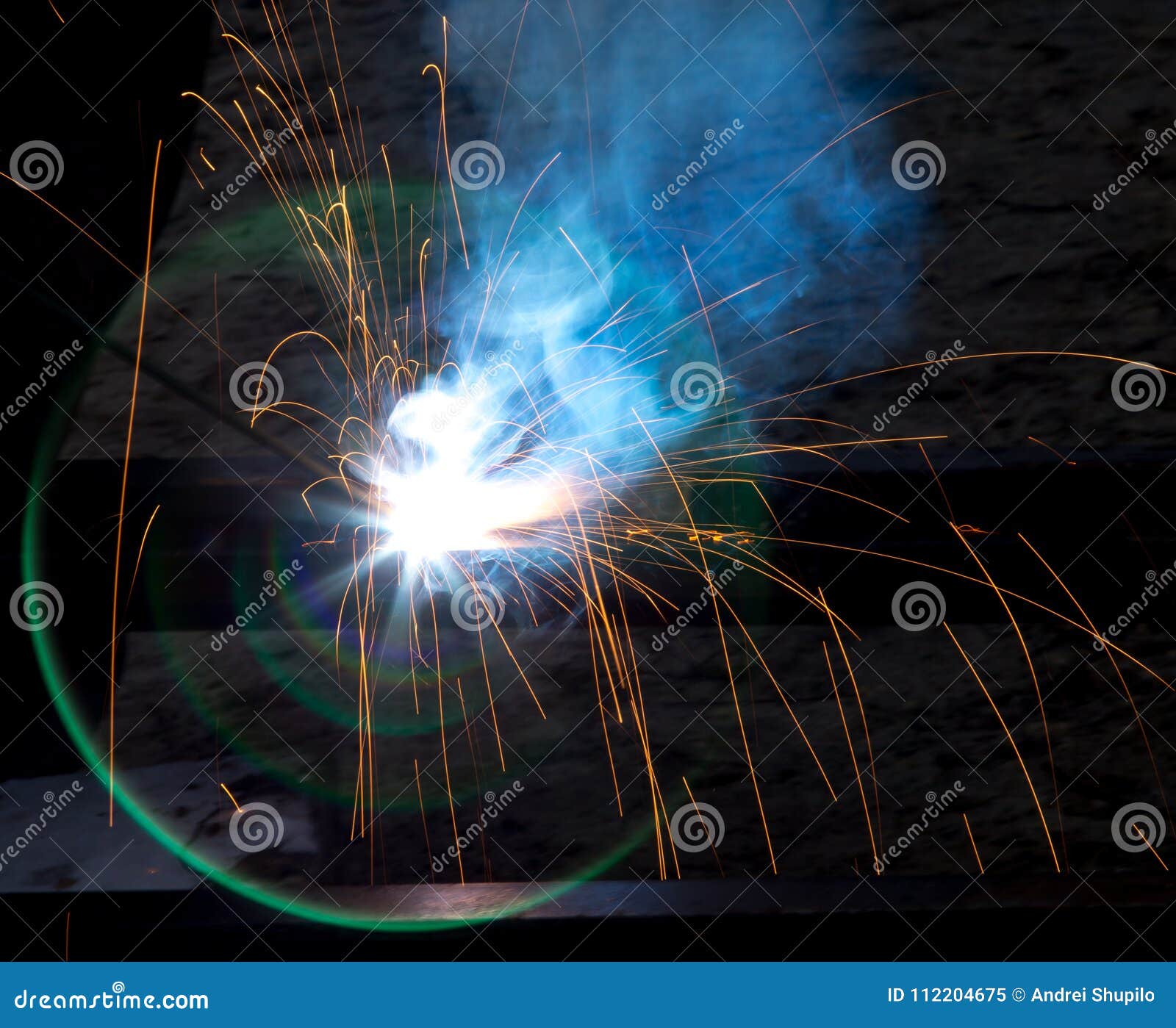Flash and Sparks from Electric Welding Stock Image - Image of spark ...