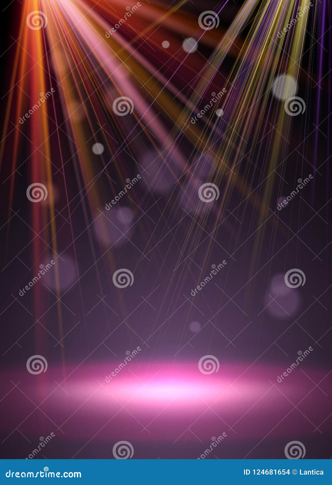 Flash Spotlights with Stage, Dust and Light. Stock Vector ...