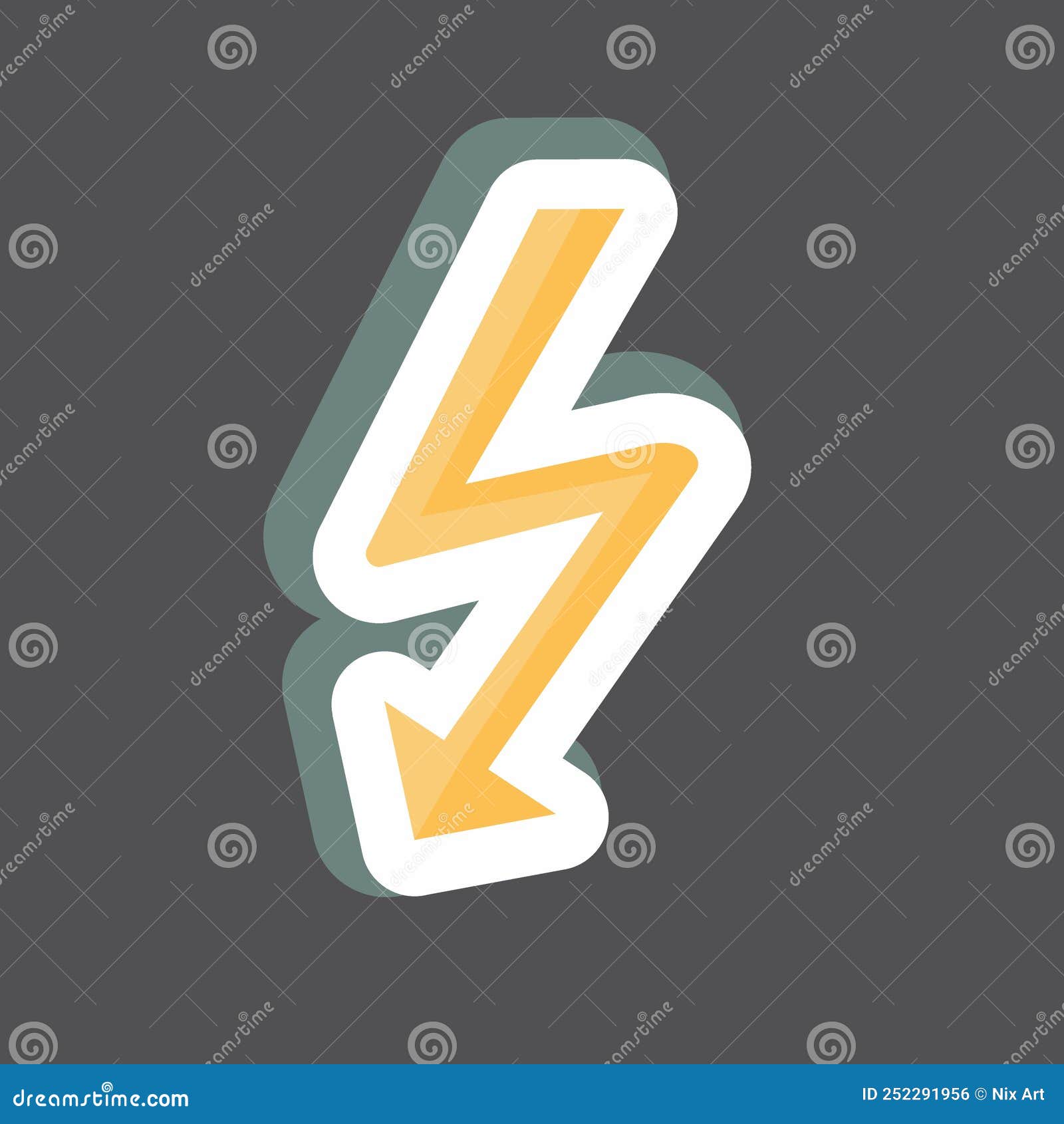 Flash Sticker in Trendy Isolated on Black Background Stock Illustration ...