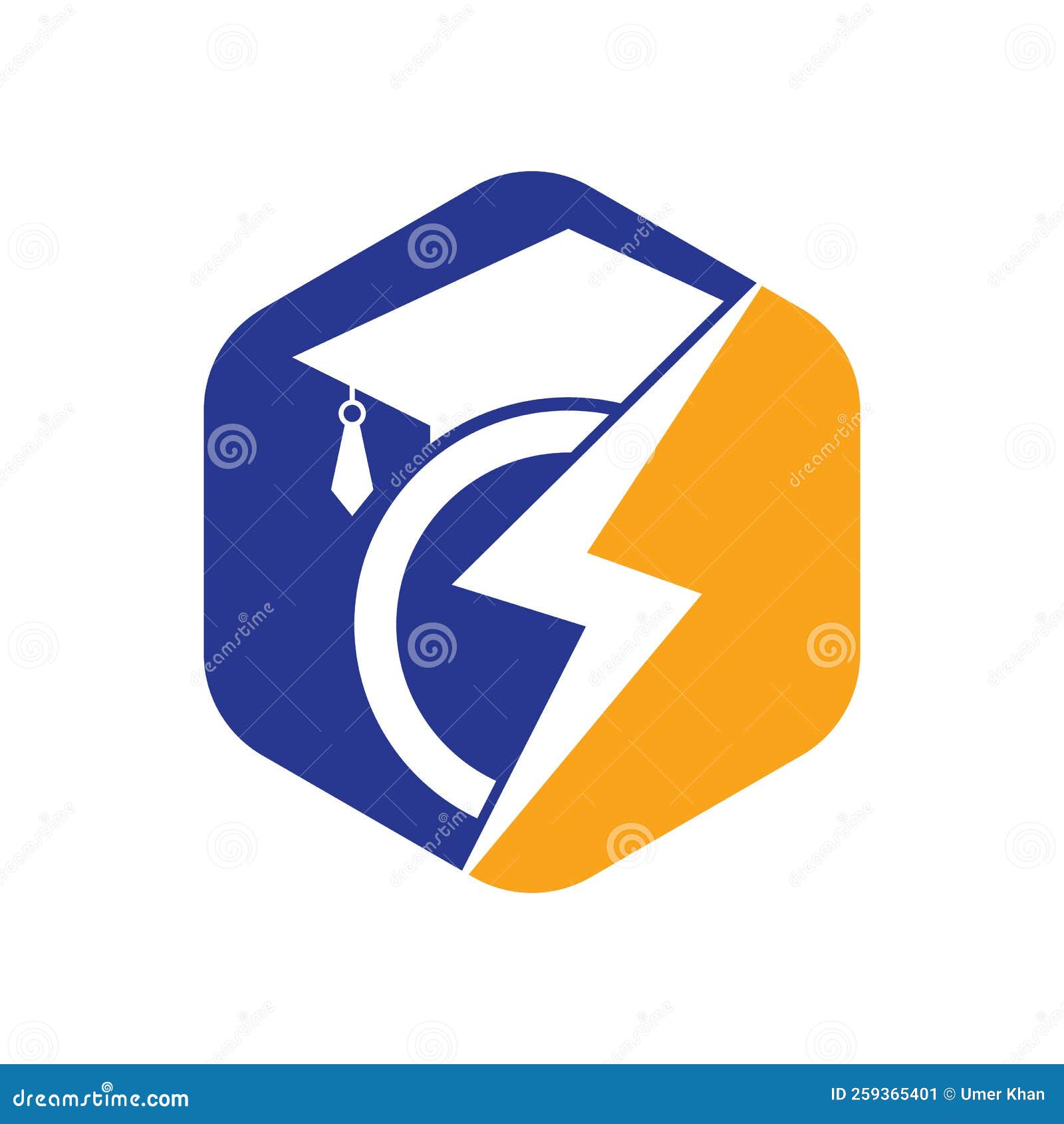 Flash Student Vector Logo Template. Stock Vector - Illustration of ...